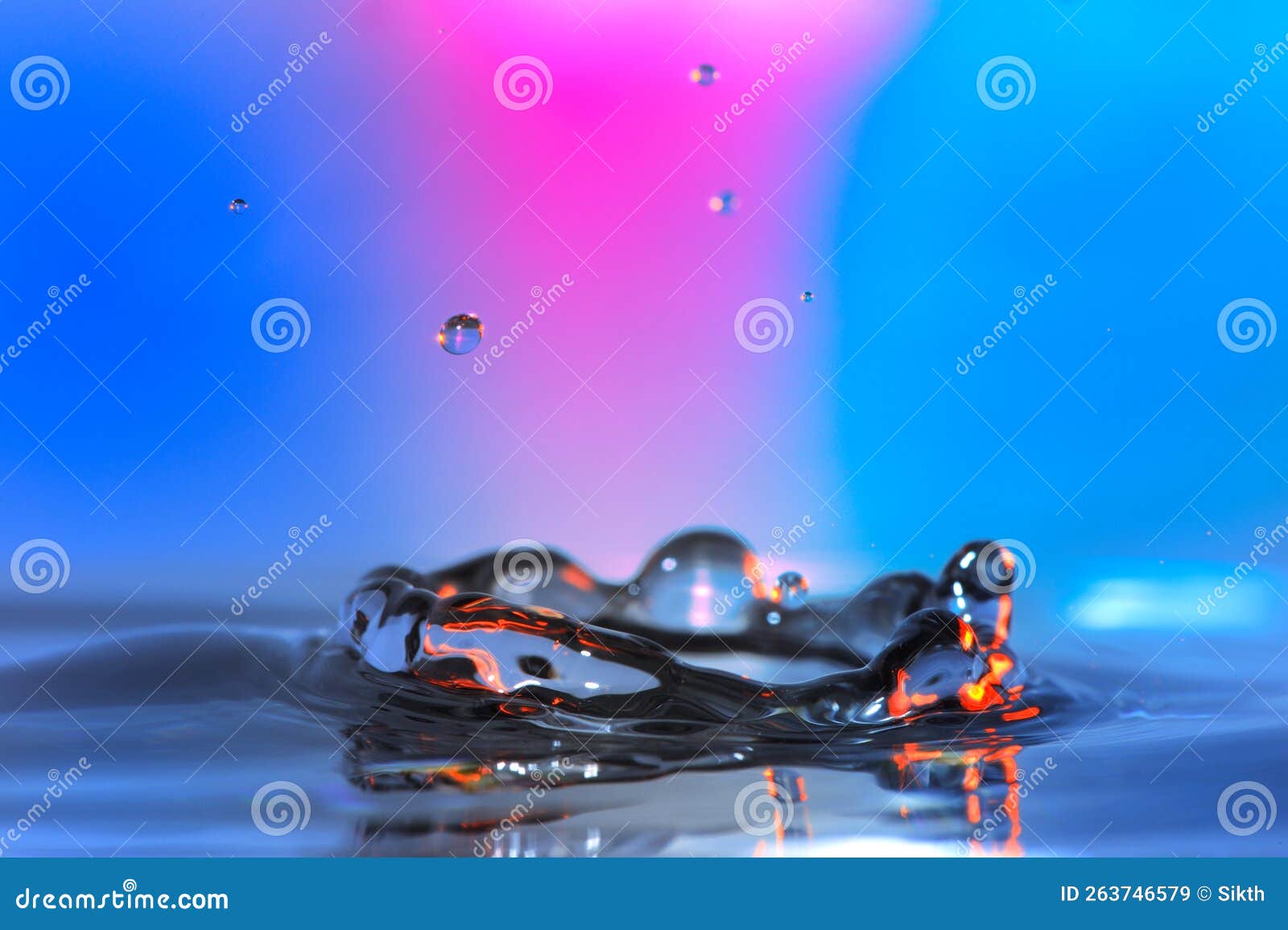 Colorful Dynamic Water Splash Macro Stock Image - Image of clear ...