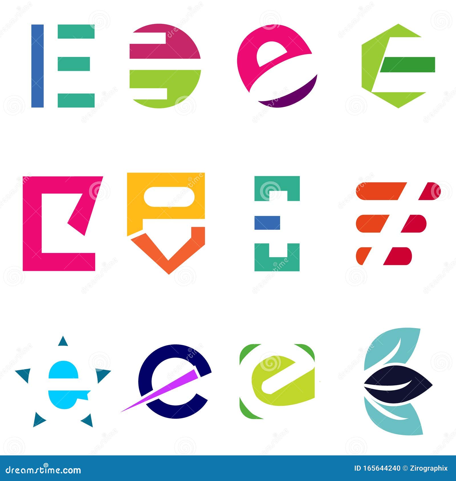 E Logos High Quality Vector Format Stock Vector - Illustration of high ...