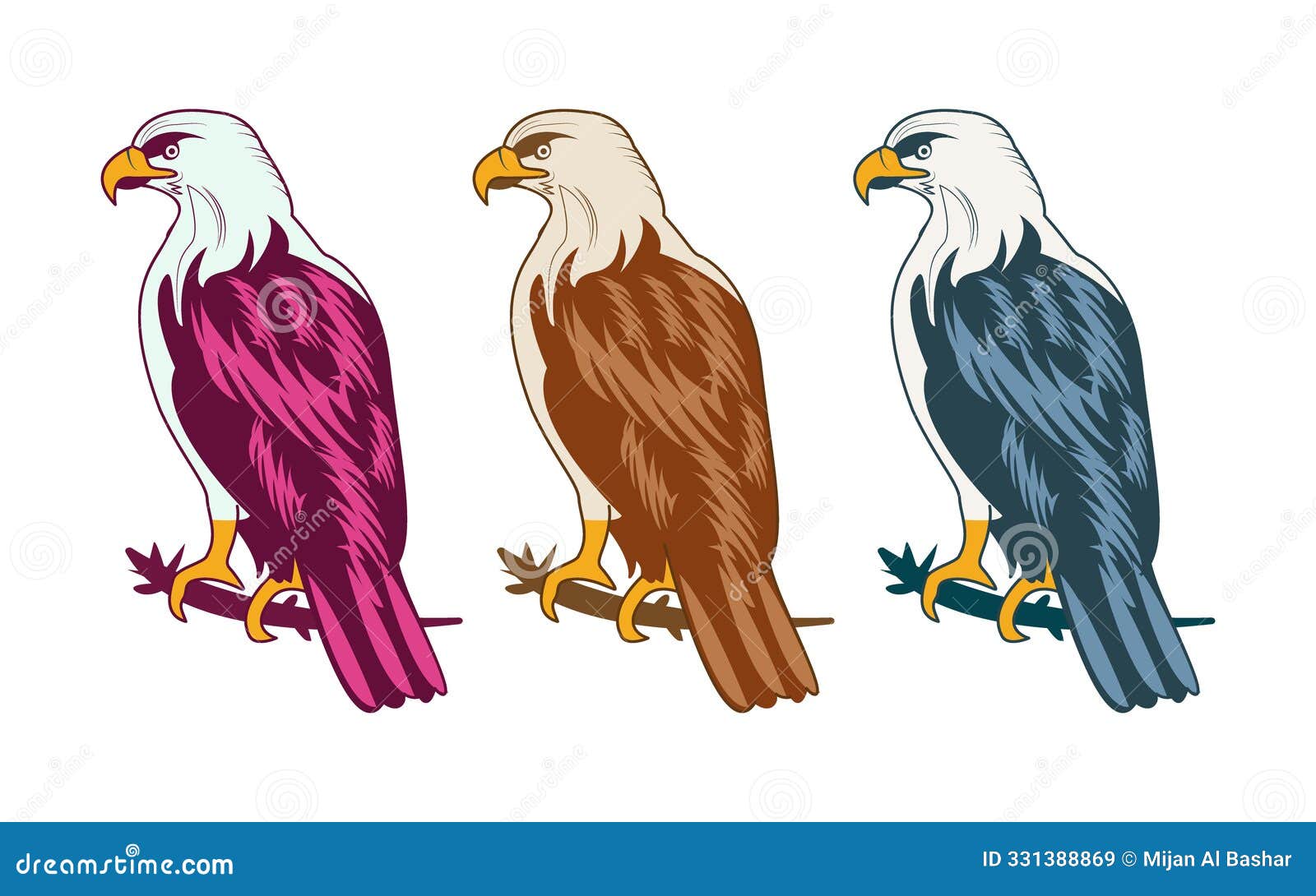 Colorful Eagle Collection Vector Illustration Stock Illustration ...