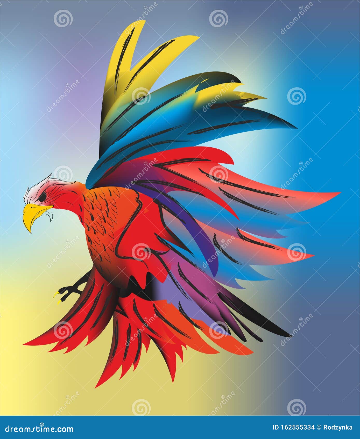 Colorful eagle stock illustration. Illustration of bird - 162555334