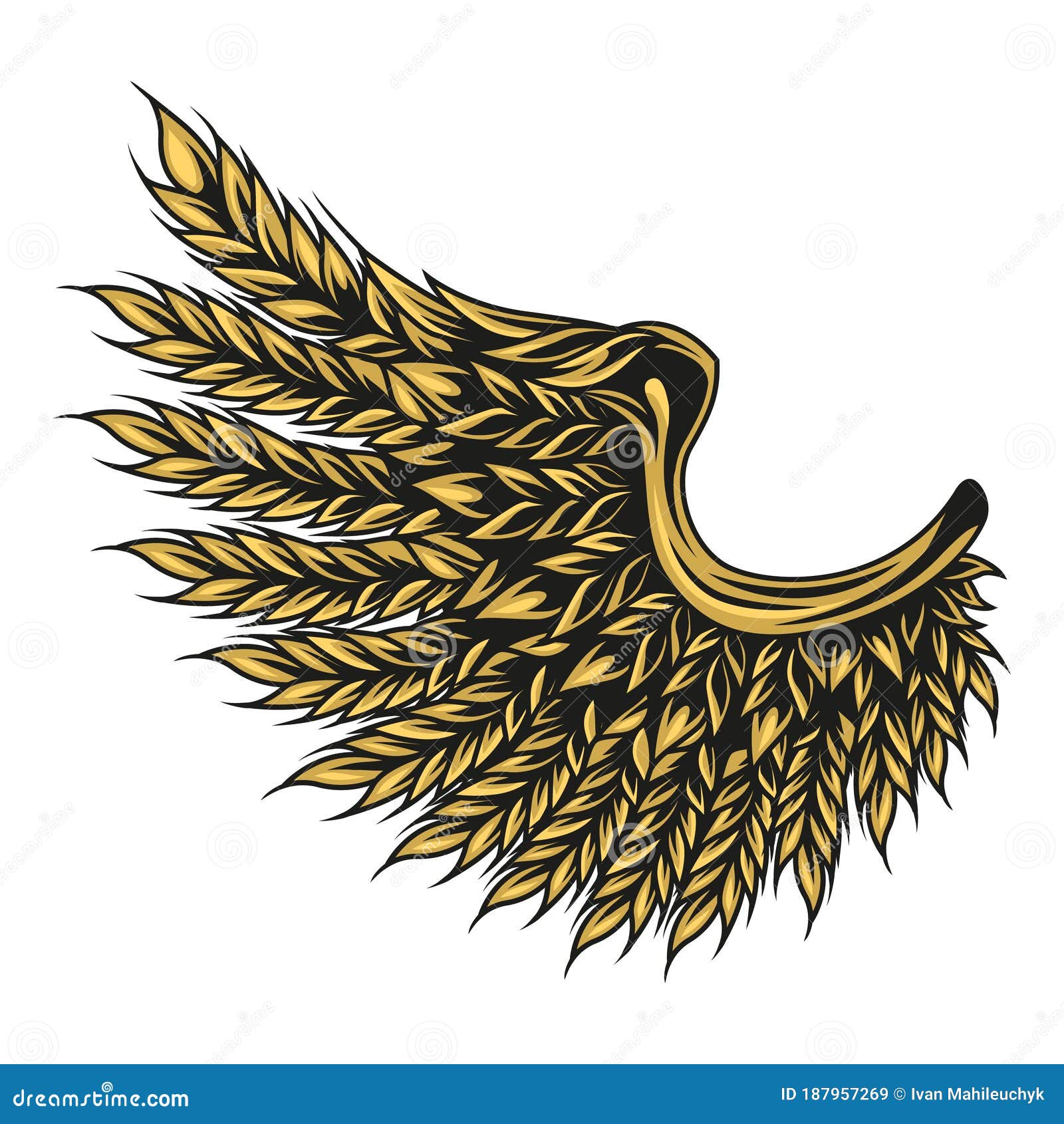 Colorful Eagle Wing of Wheat Ears Stock Vector - Illustration of icon ...