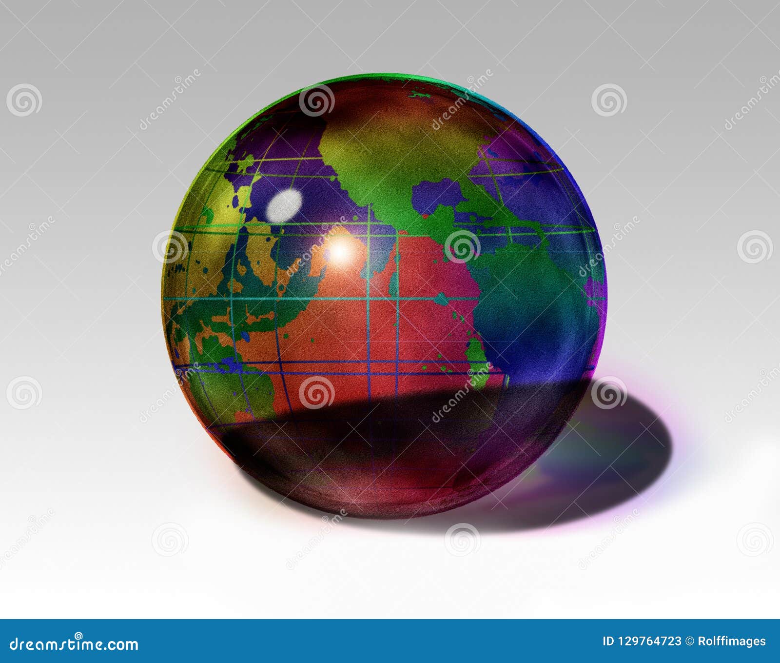 Colorful Earth And Map In The Gray Room Stock Image | CartoonDealer.com ...