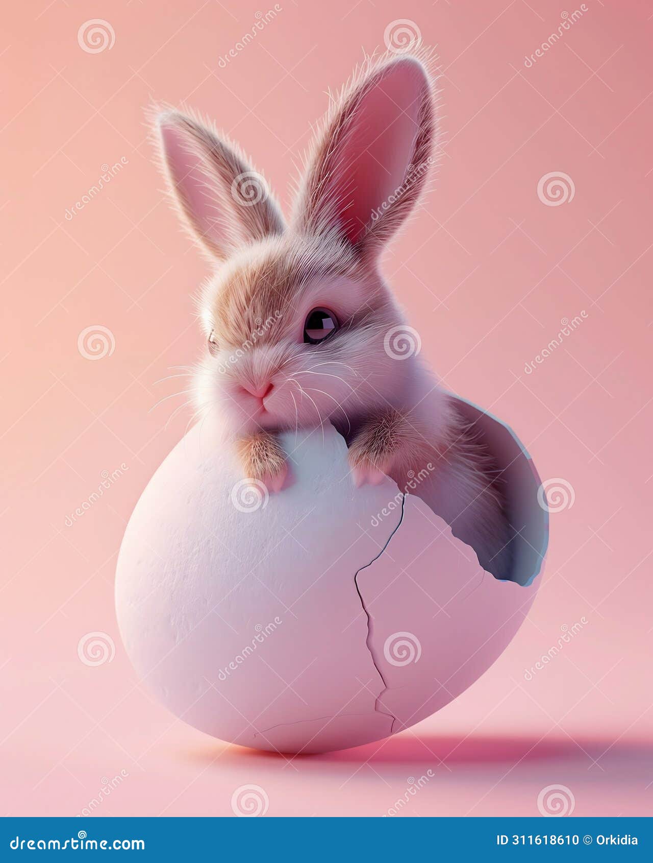 Colorful Easter Bunny on a Pastel Color Background Stock Illustration ...