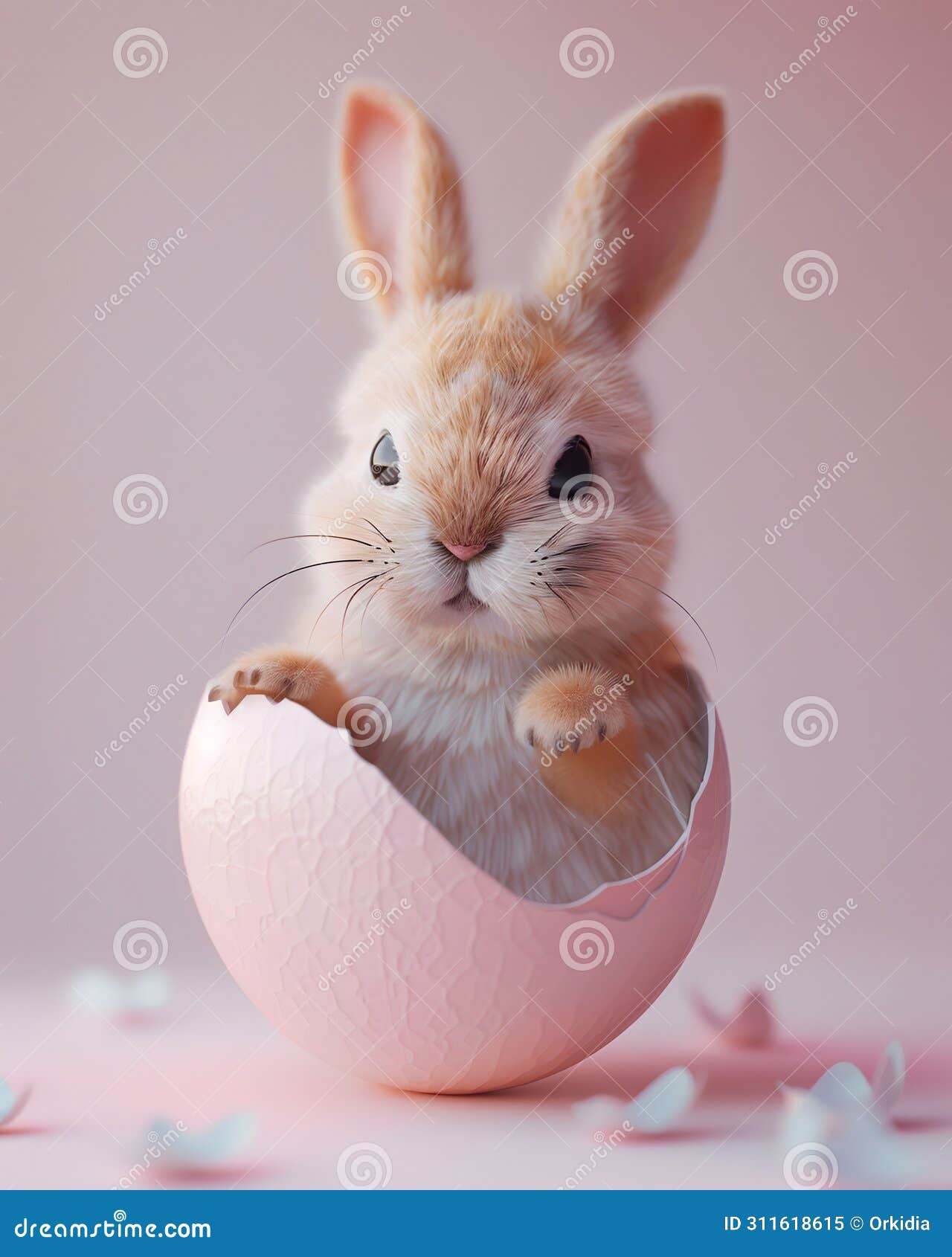 Colorful Easter Bunny on a Pastel Color Background Stock Illustration ...