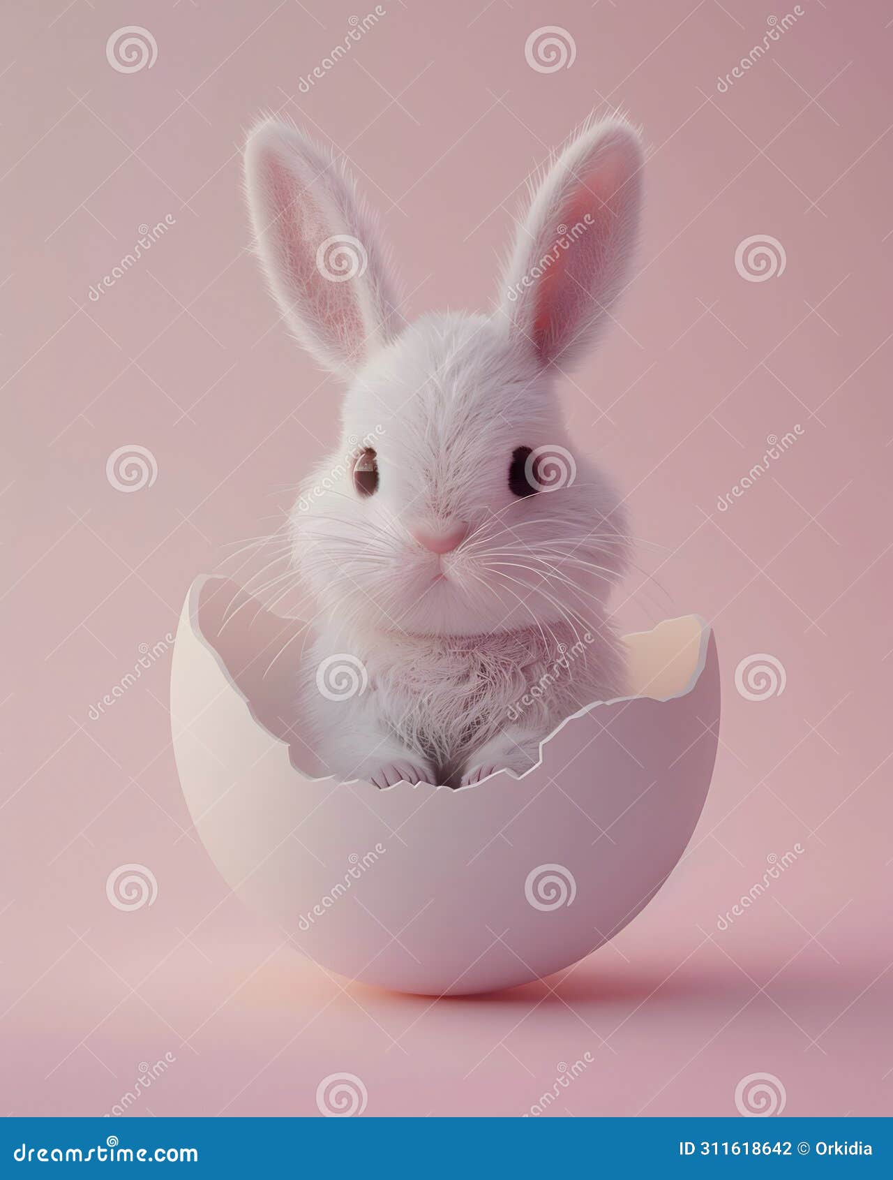 Colorful Easter Bunny on a Pastel Color Background Stock Illustration ...