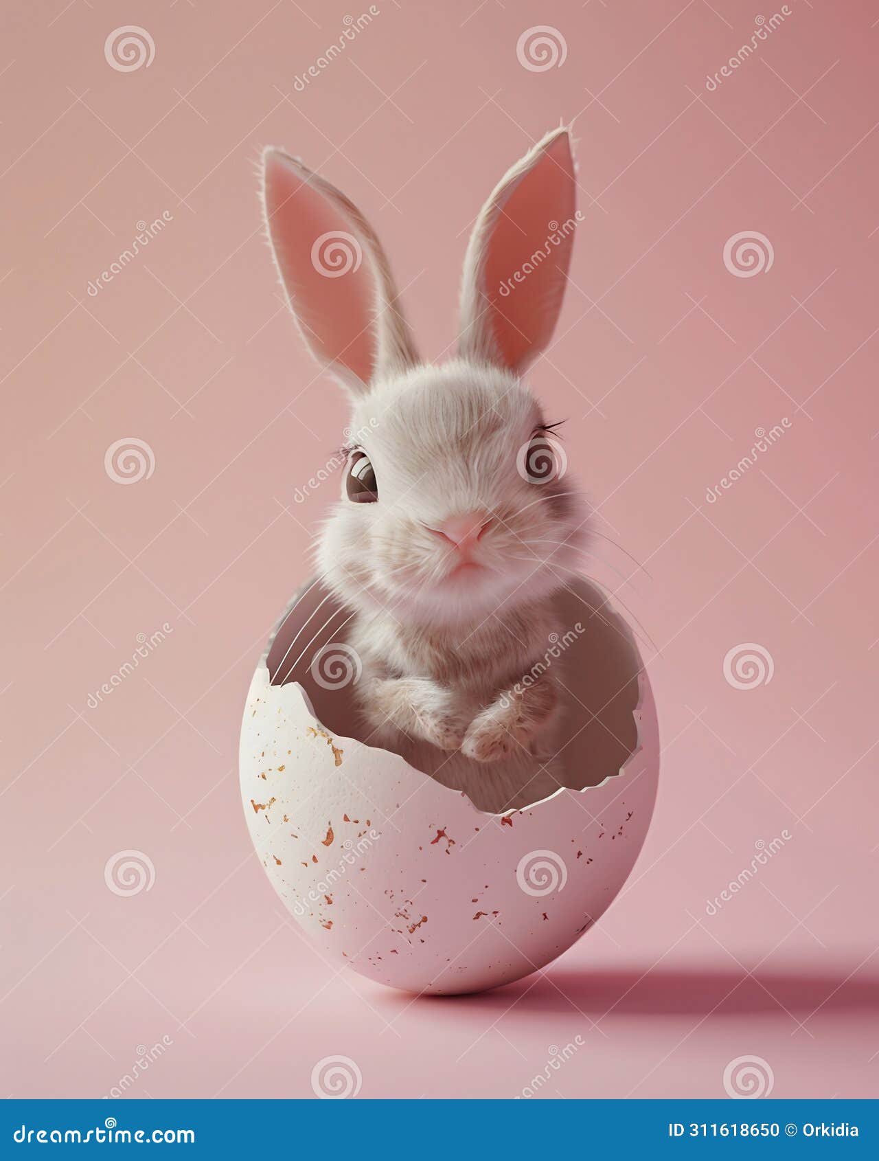 Colorful Easter Bunny on a Pastel Color Background Stock Illustration ...