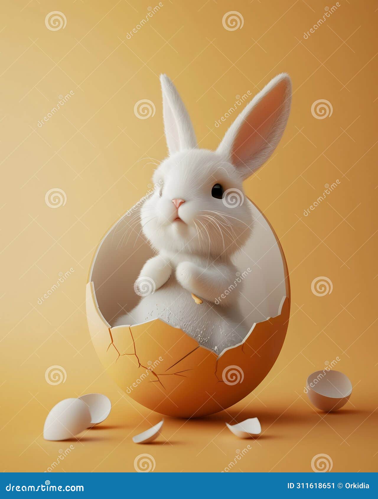 Colorful Easter Bunny on a Pastel Color Background Stock Illustration ...