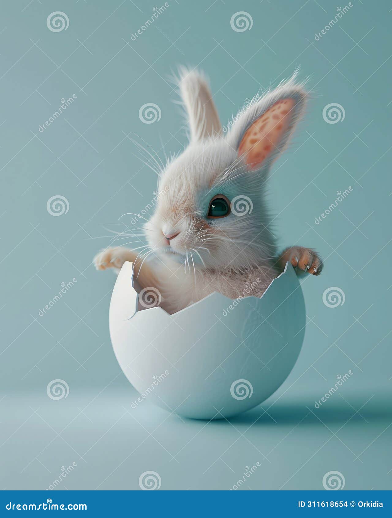 Colorful Easter Bunny on a Pastel Color Background Stock Illustration ...