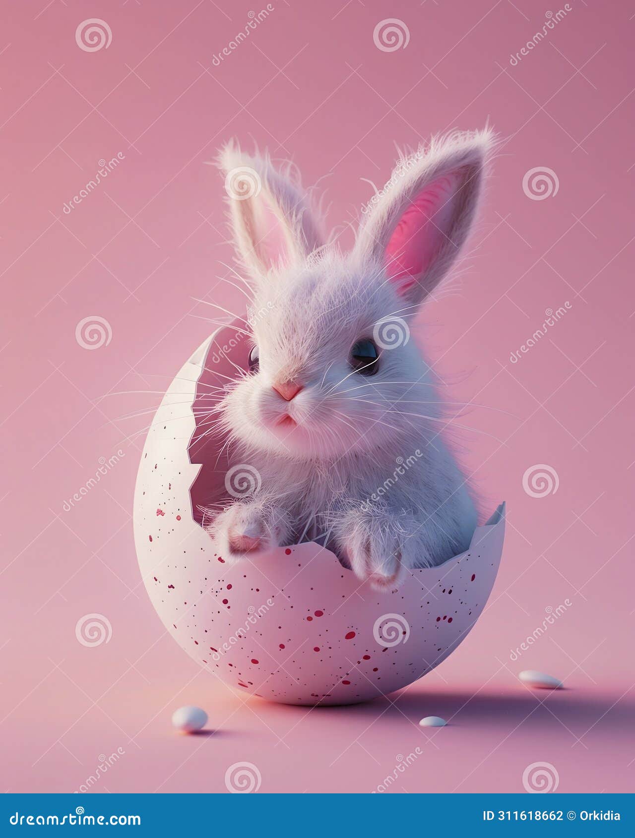Colorful Easter Bunny on a Pastel Color Background Stock Illustration ...
