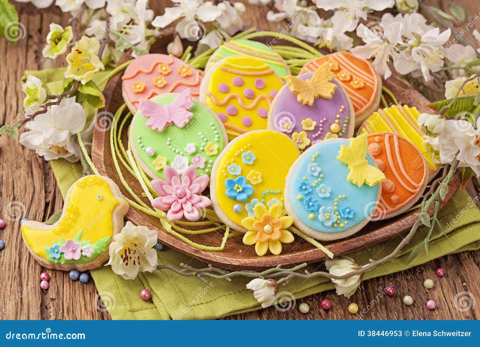 Colorful easter cookies stock image. Image of cookies - 38446953