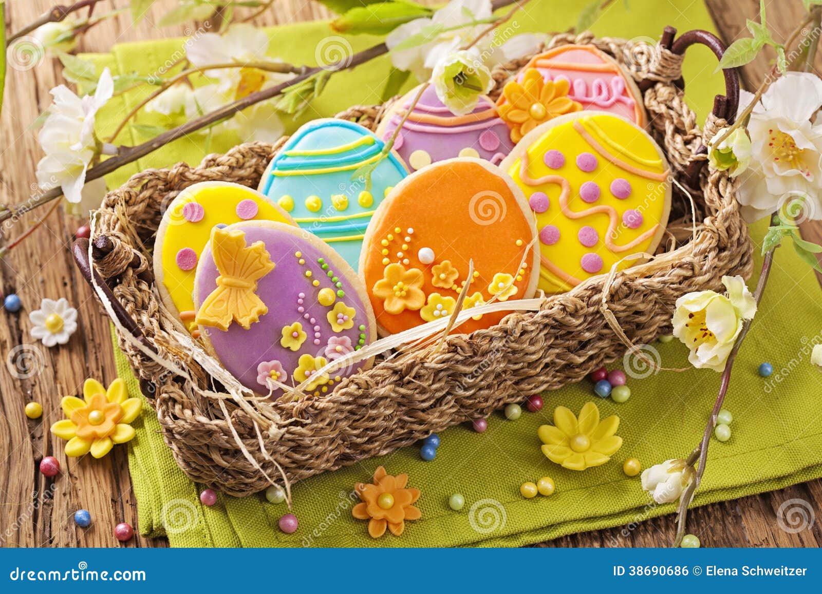 Colorful easter cookies stock photo. Image of bakery - 38690686