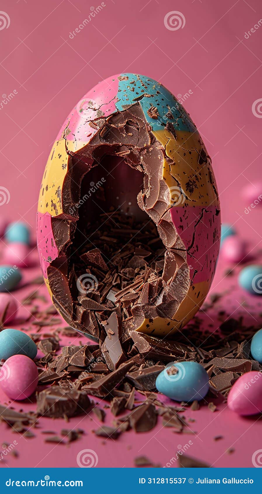 Colorful easter egg broken stock image. Image of surface - 312815537