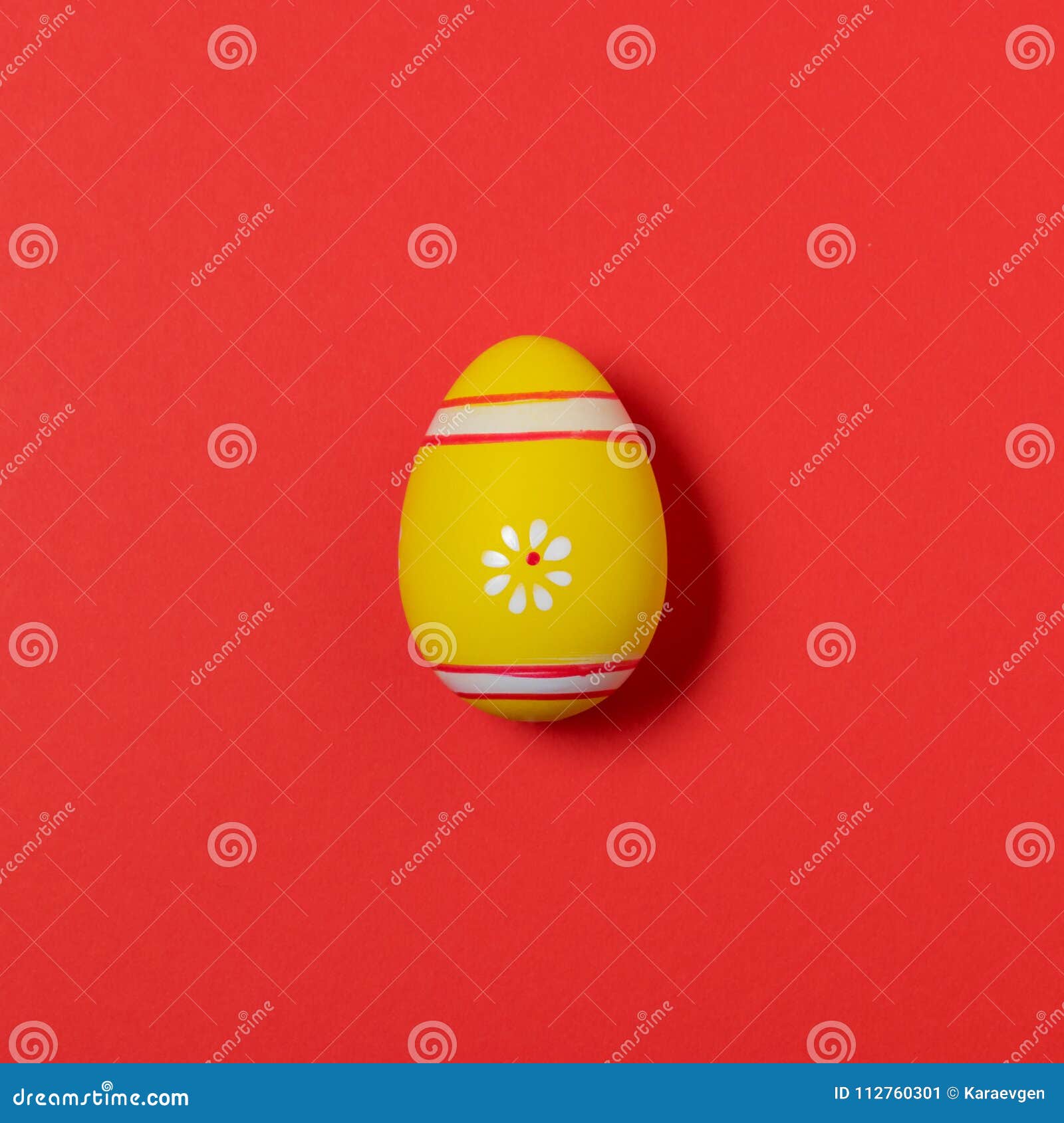 Colorful Easter Egg on Red Background. Stock Image - Image of ...