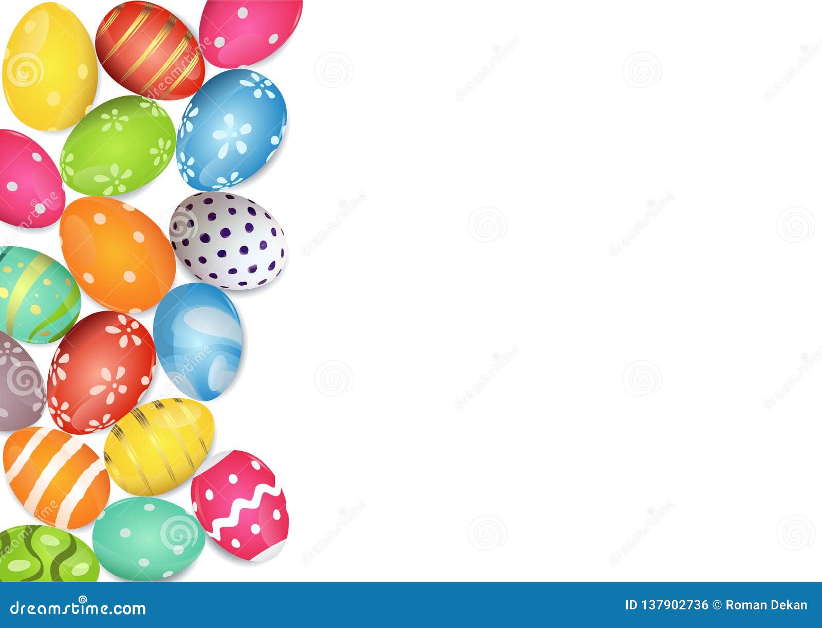 Colorful Easter Eggs Border Stock Vector - Illustration of tradition ...