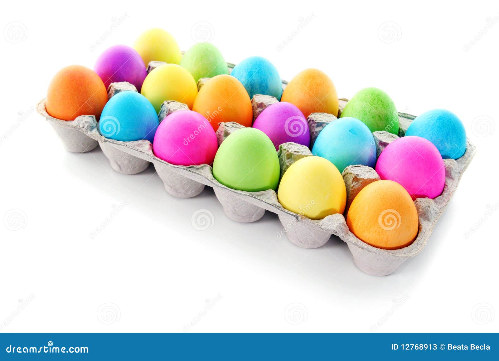 Colorful Easter Eggs On A Yellow Background Royalty-Free Stock ...