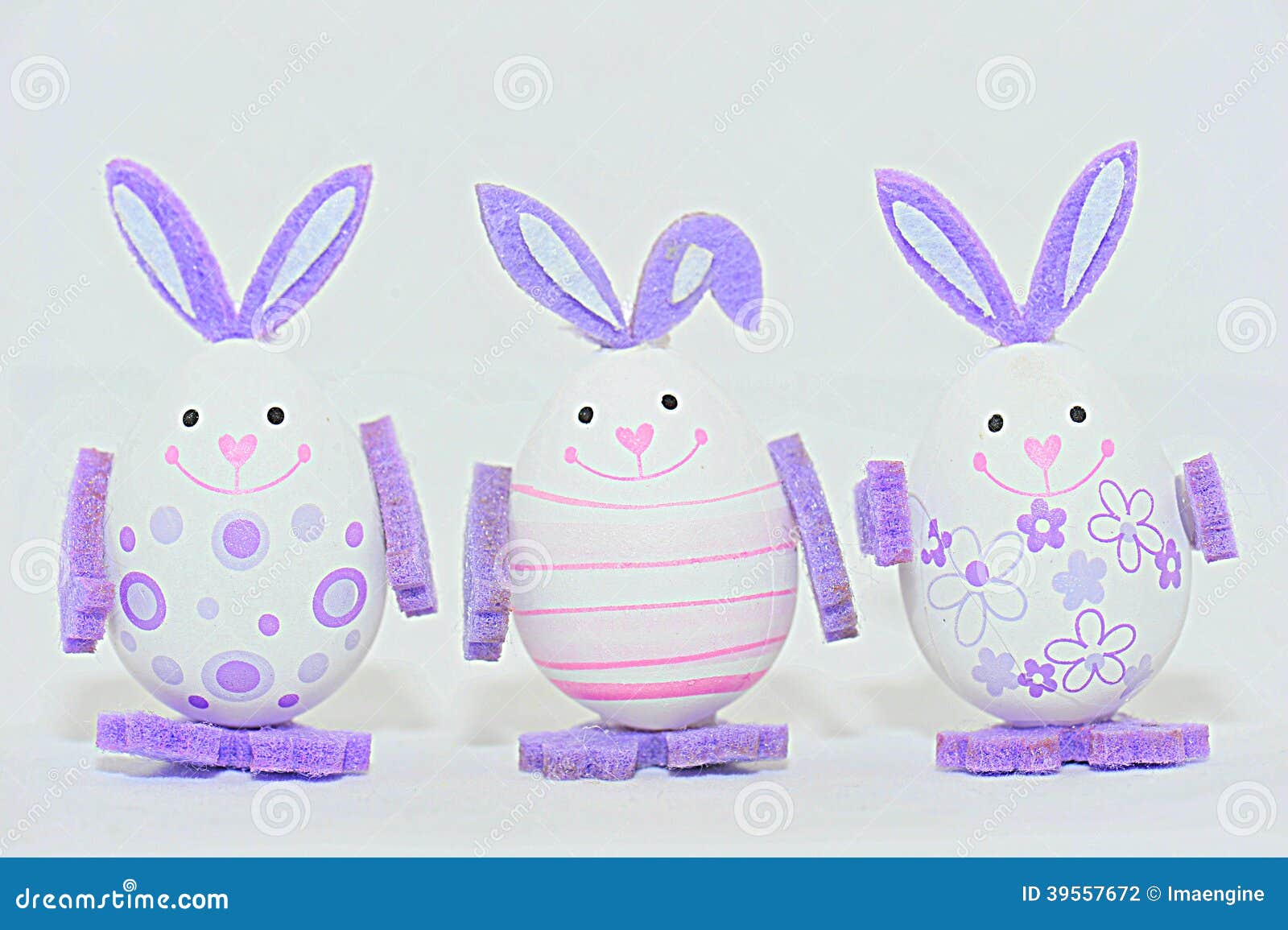 Colorful Easter Eggs - Bunny Decorations Stock Photo - Image of colored ...