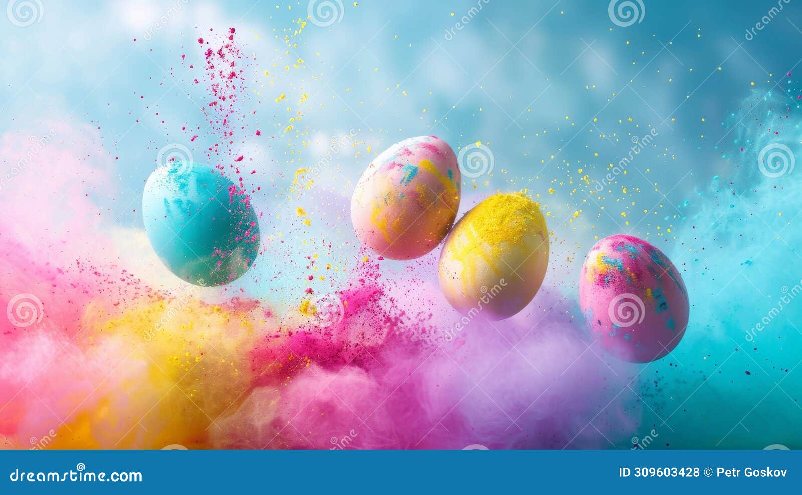 Colorful Easter Eggs stock photo. Image of easter, ultraviolet - 309603428