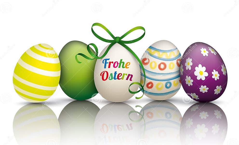 5 Colorful Easter Eggs Frohe Ostern Stock Vector Illustration Of