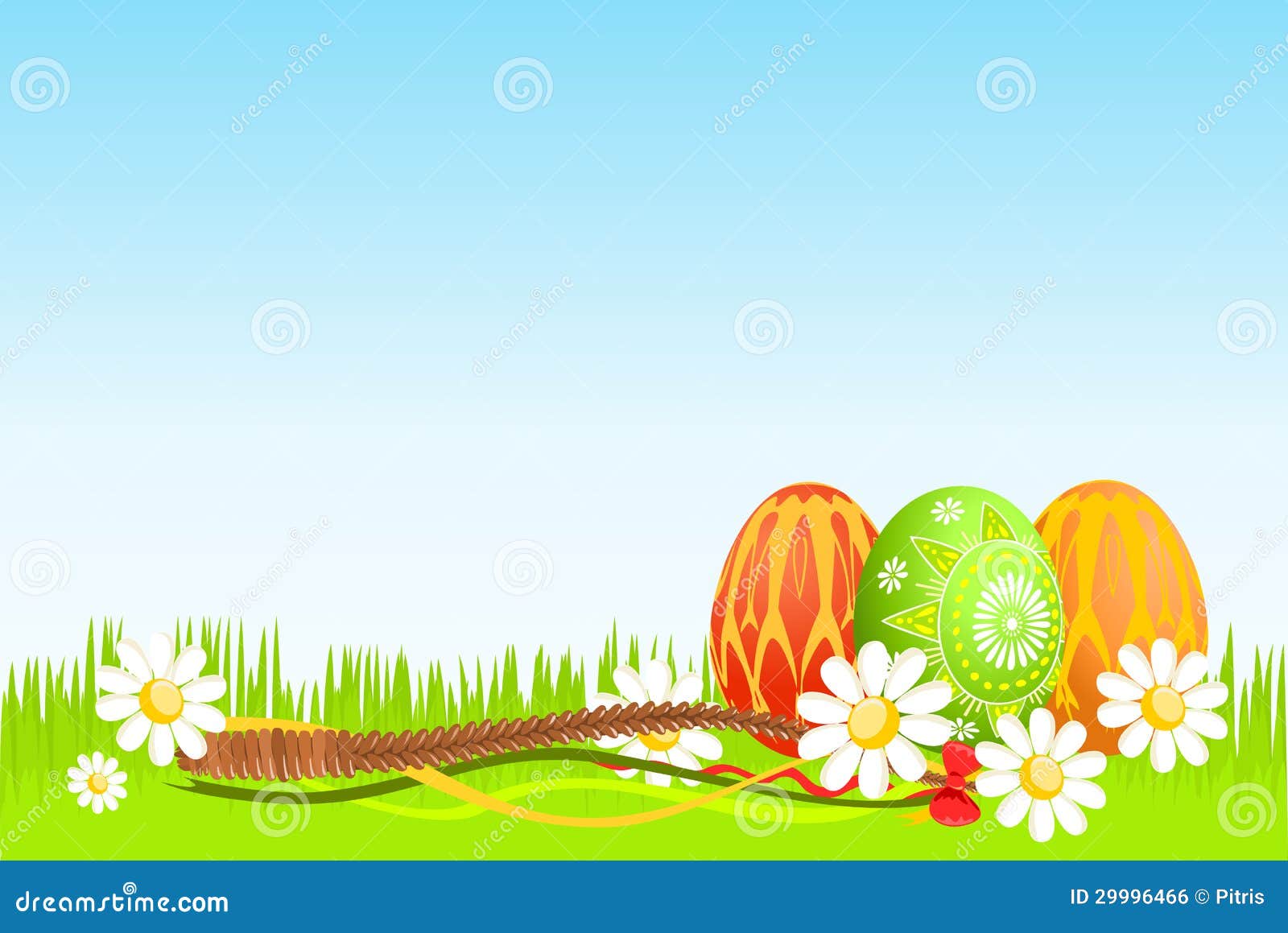 Colorful Easter Eggs on Grass Stock Vector - Illustration of life ...