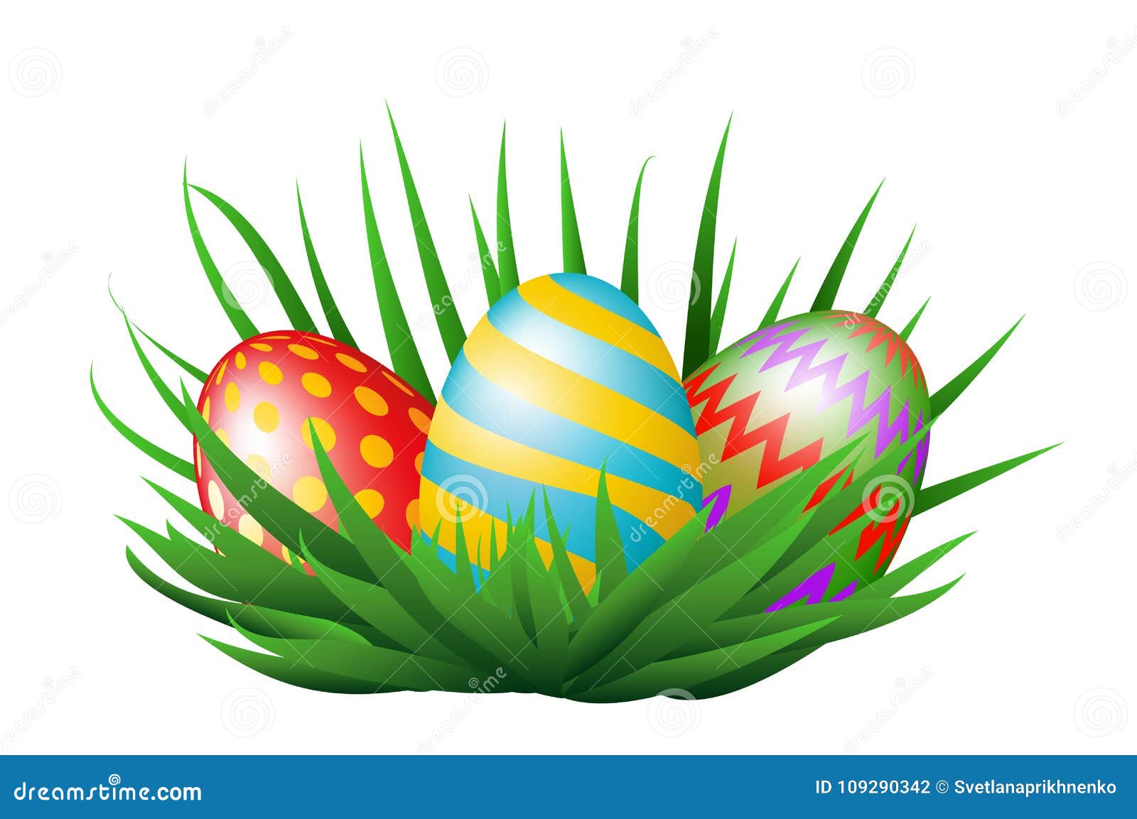 Easter eggs with grass stock vector. Illustration of easter - 109290342