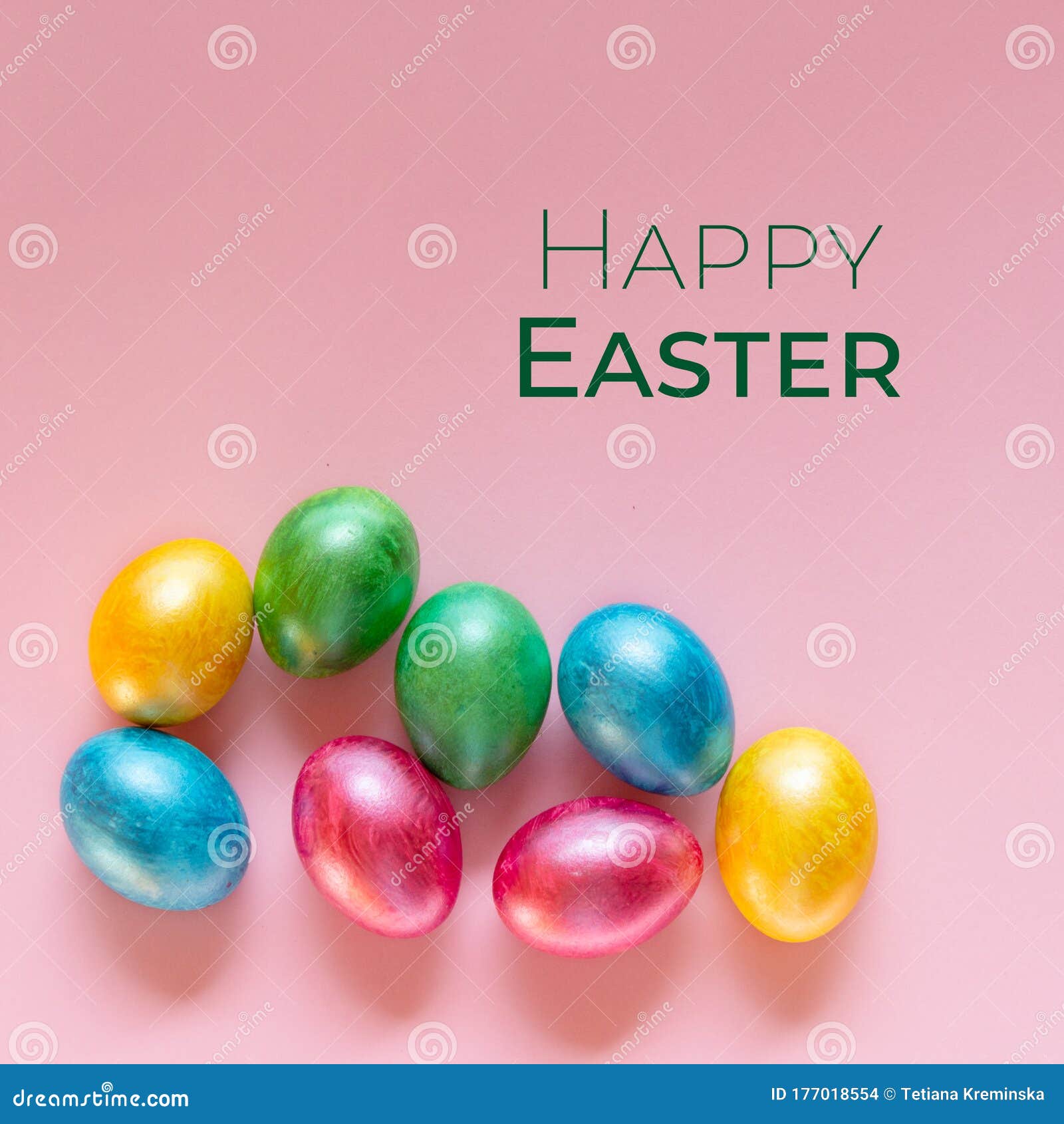 Colorful Easter Eggs with Happy Easter Word, Holiday Concept. Happy ...