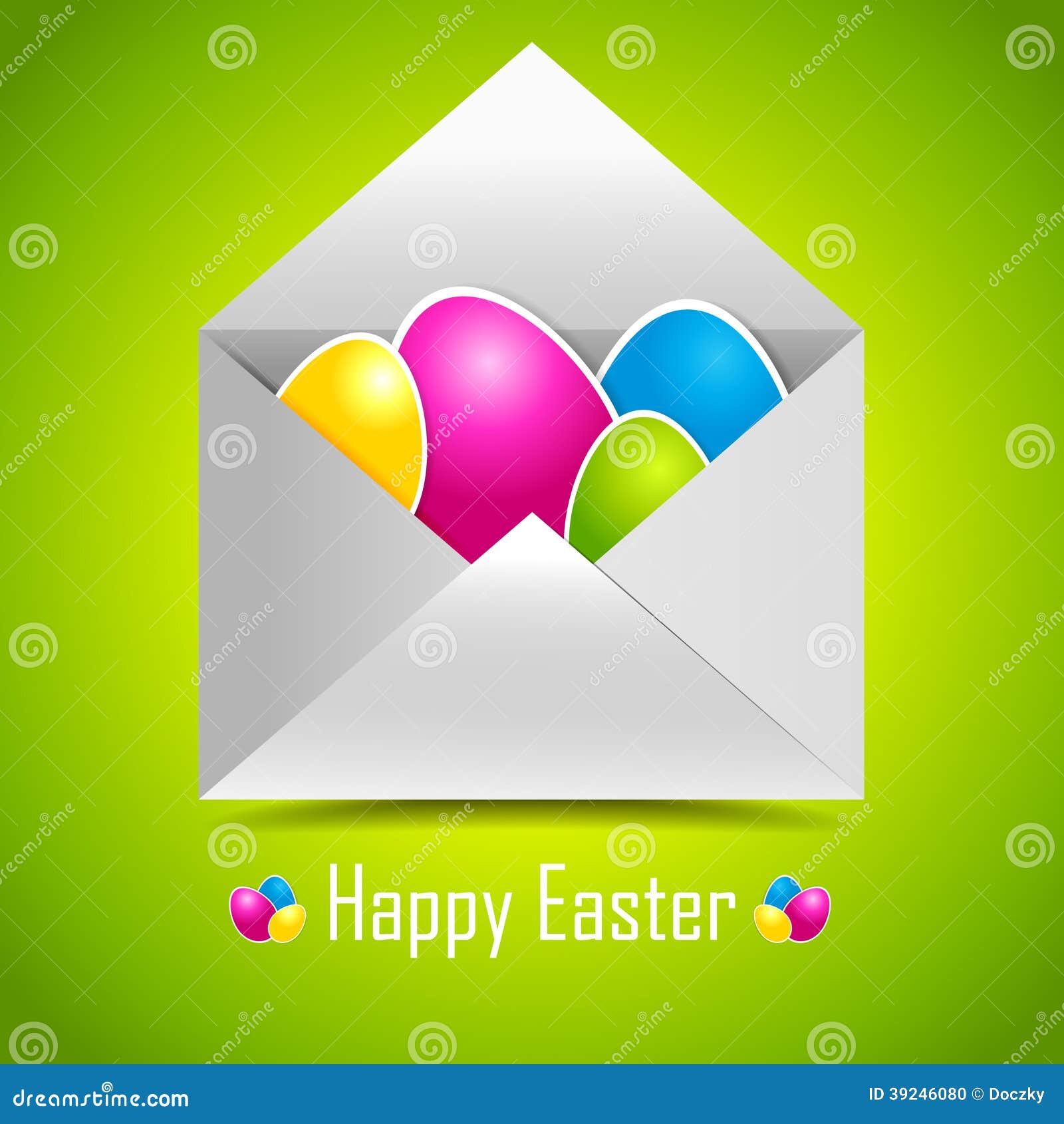 Colorful Easter Eggs in Mail Envelope. Stock Illustration ...