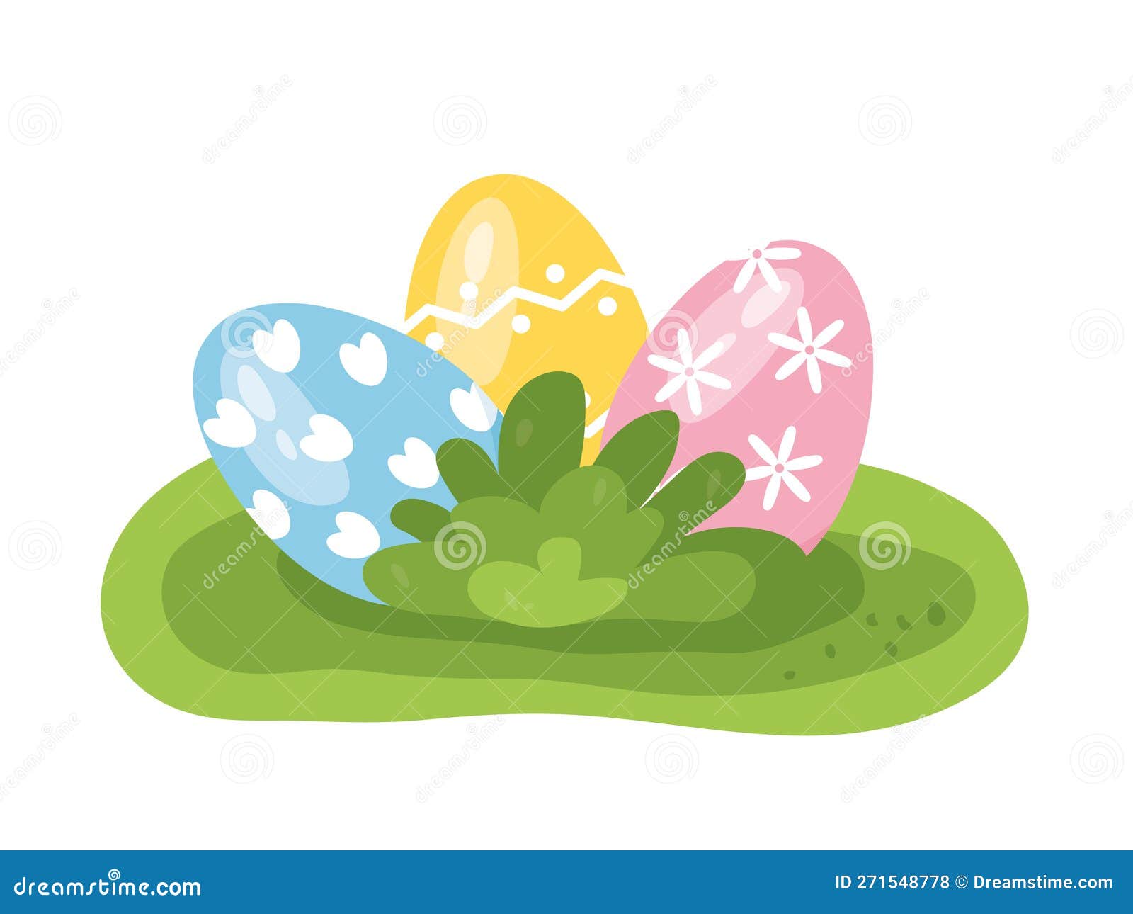Colorful Easter Eggs Oin the Garden Stock Vector - Illustration of ...