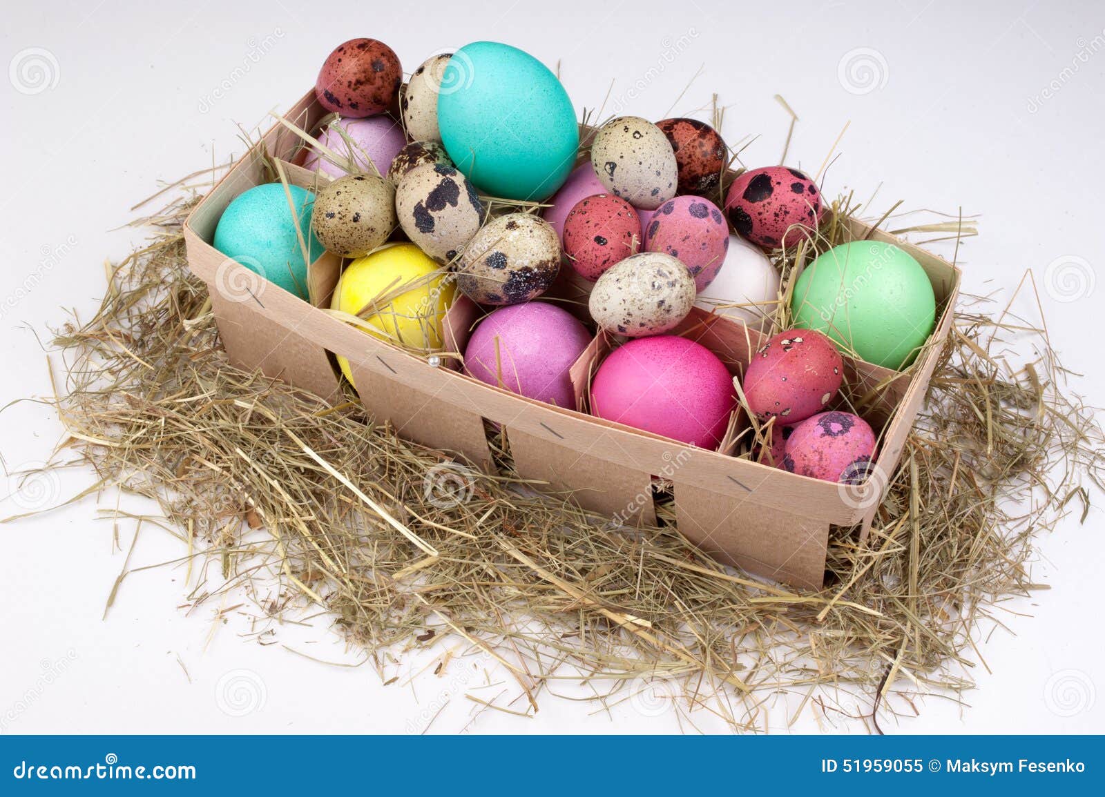 Colorful Easter Eggs in Packing Box Isolated Stock Image - Image of ...
