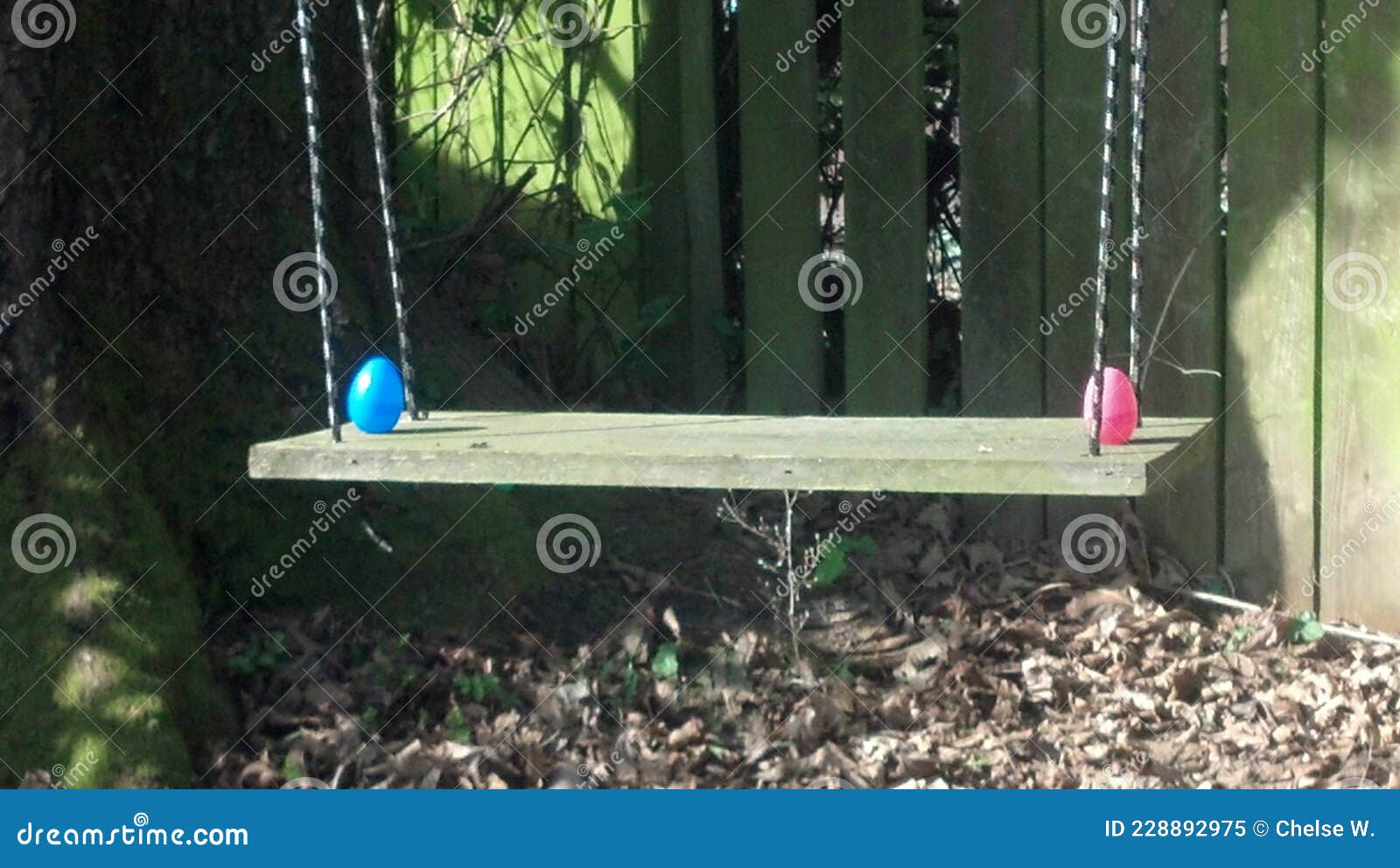 Colorful Easter Eggs on a Swing Stock Image - Image of blue, tree ...
