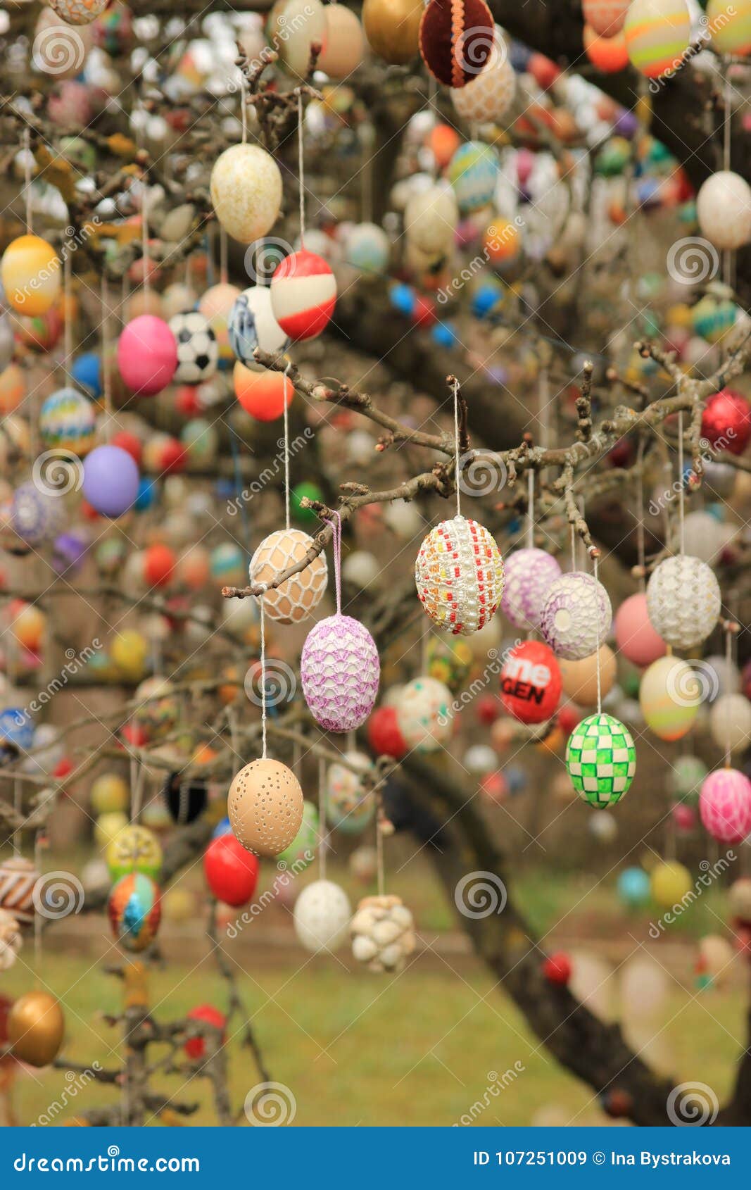 Colorful Easter Eggs on the Tree Stock Image - Image of fast ...
