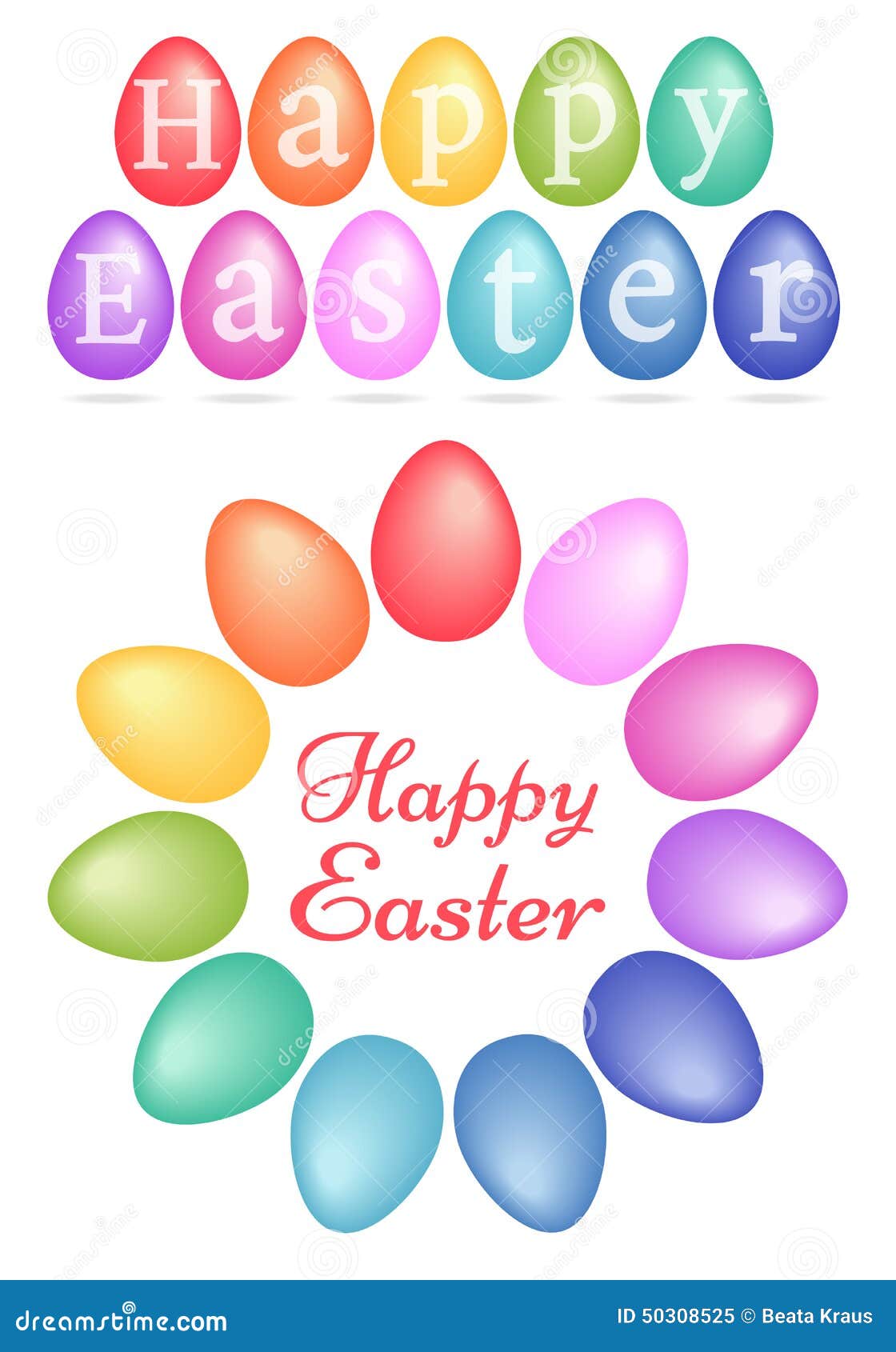 Colorful Easter Eggs, Vector Set Stock Vector - Illustration of ...