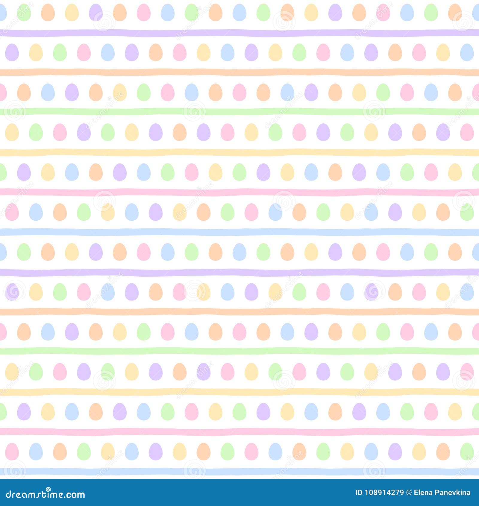 Simple Colorful Eggs and Stripes Easter Seamless Vector Pattern Stock Vector - Illustration of ...