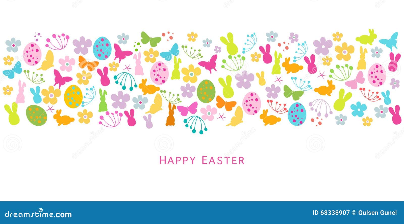 Easter Symbols Set Background Vector Illustration | CartoonDealer.com ...