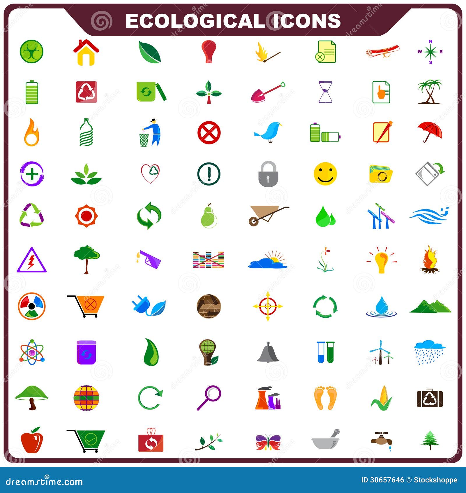 Colorful Ecological Icon stock vector. Illustration of lightbulb - 30657646