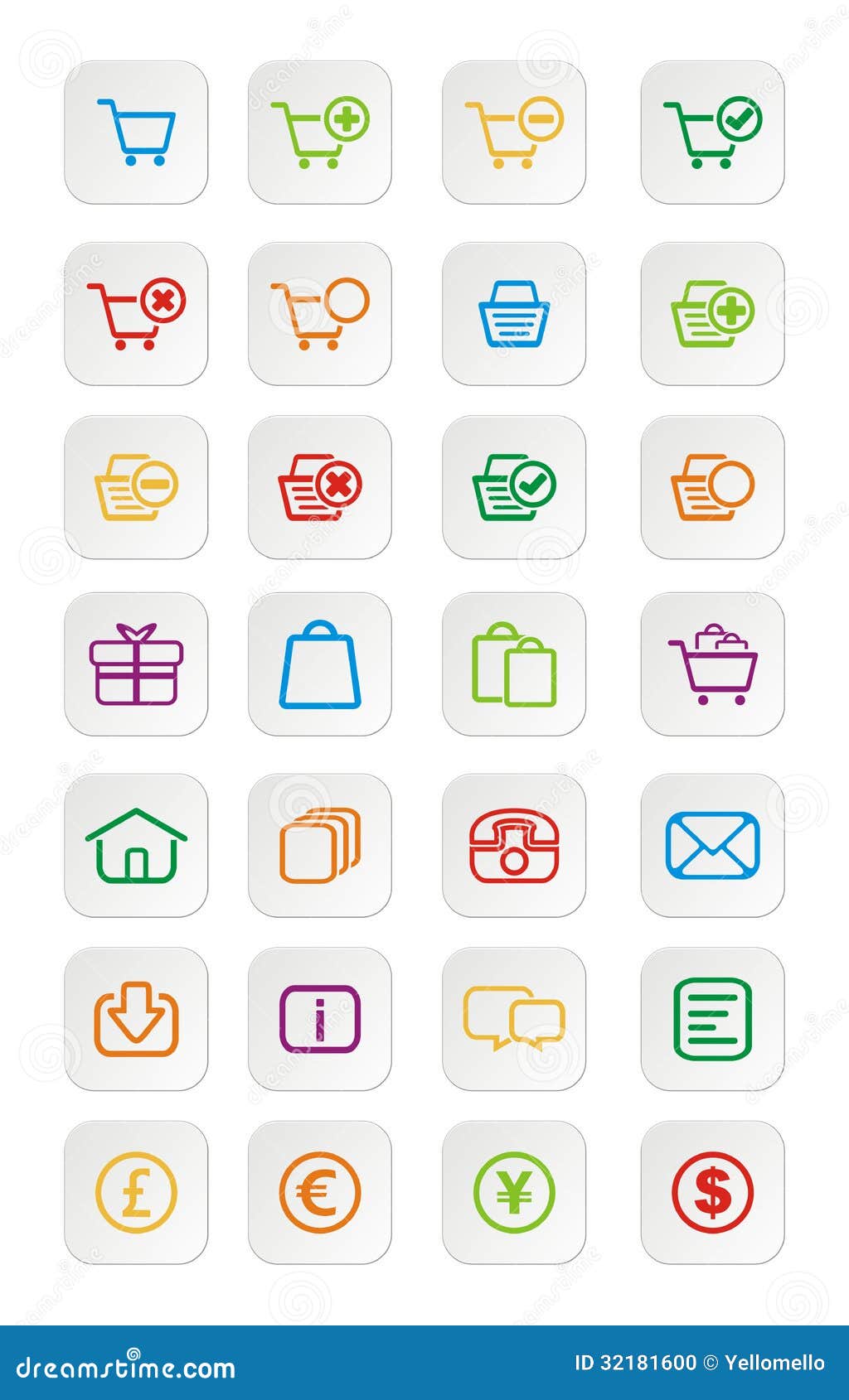 100 Icons - Favicon Cartoon Vector | CartoonDealer.com #32603467