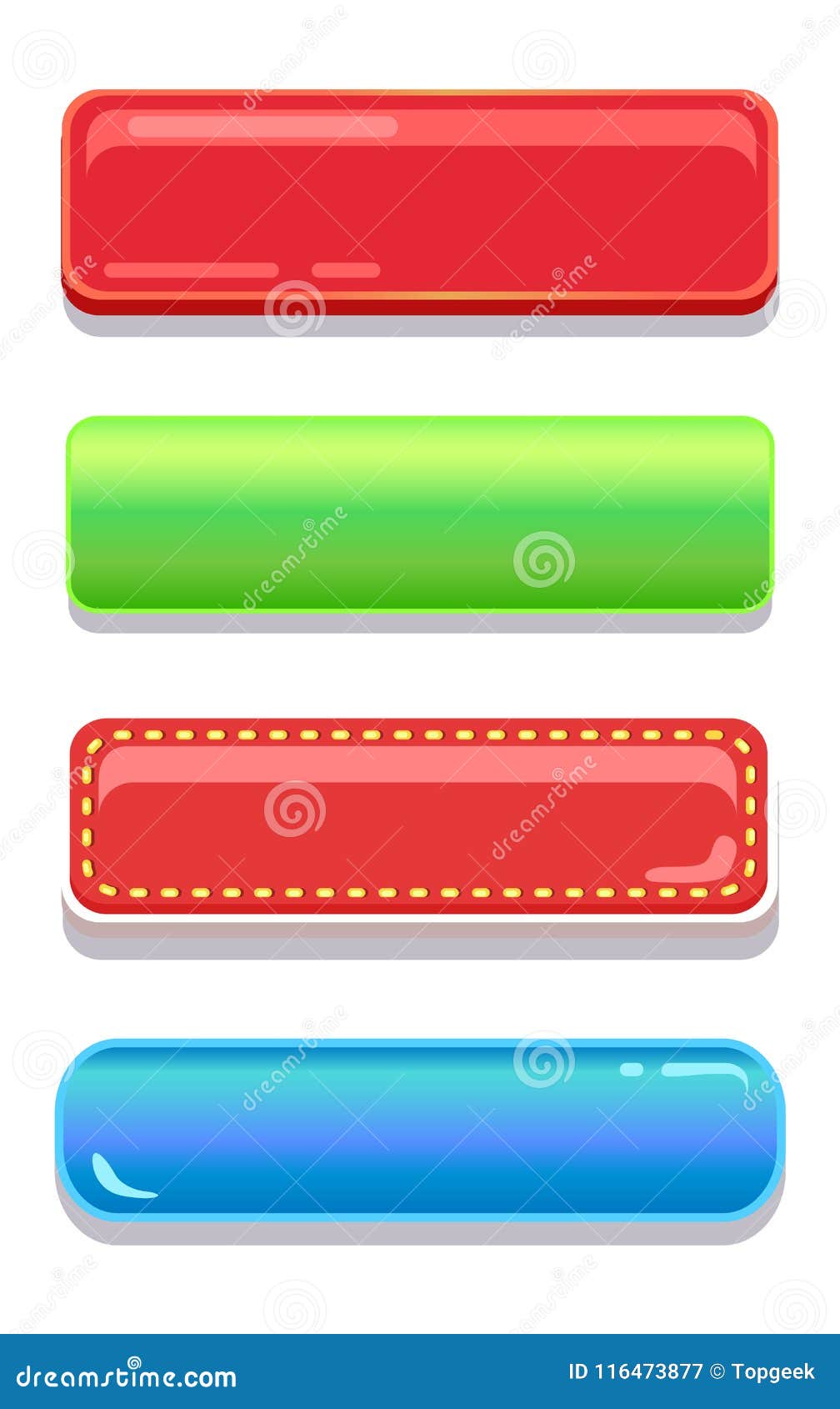 Colorful Editable Navigation Buttons Vector Set Stock Vector ...