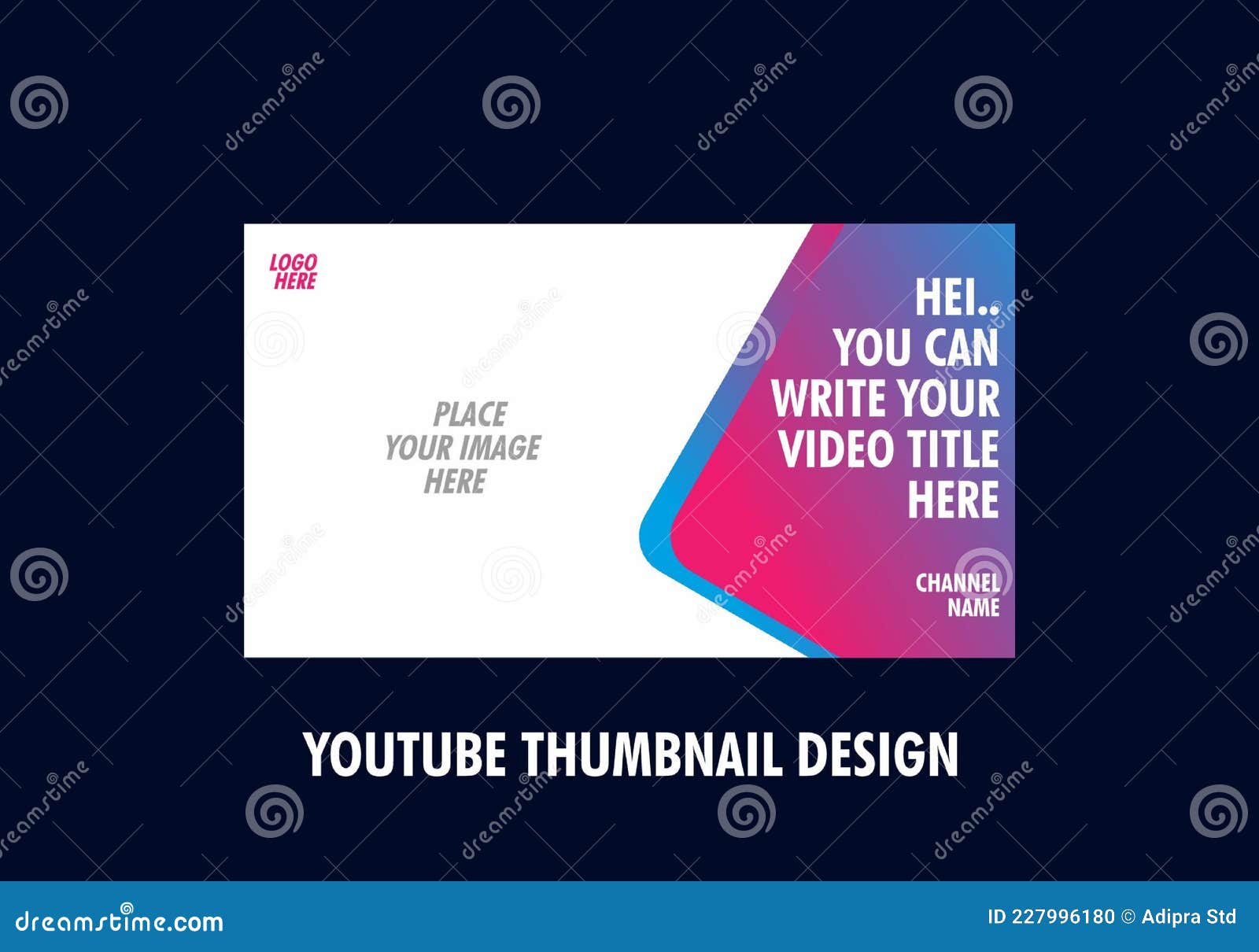 Colorful Editable Youtube Thumbnail Design Stock Vector - Illustration ...