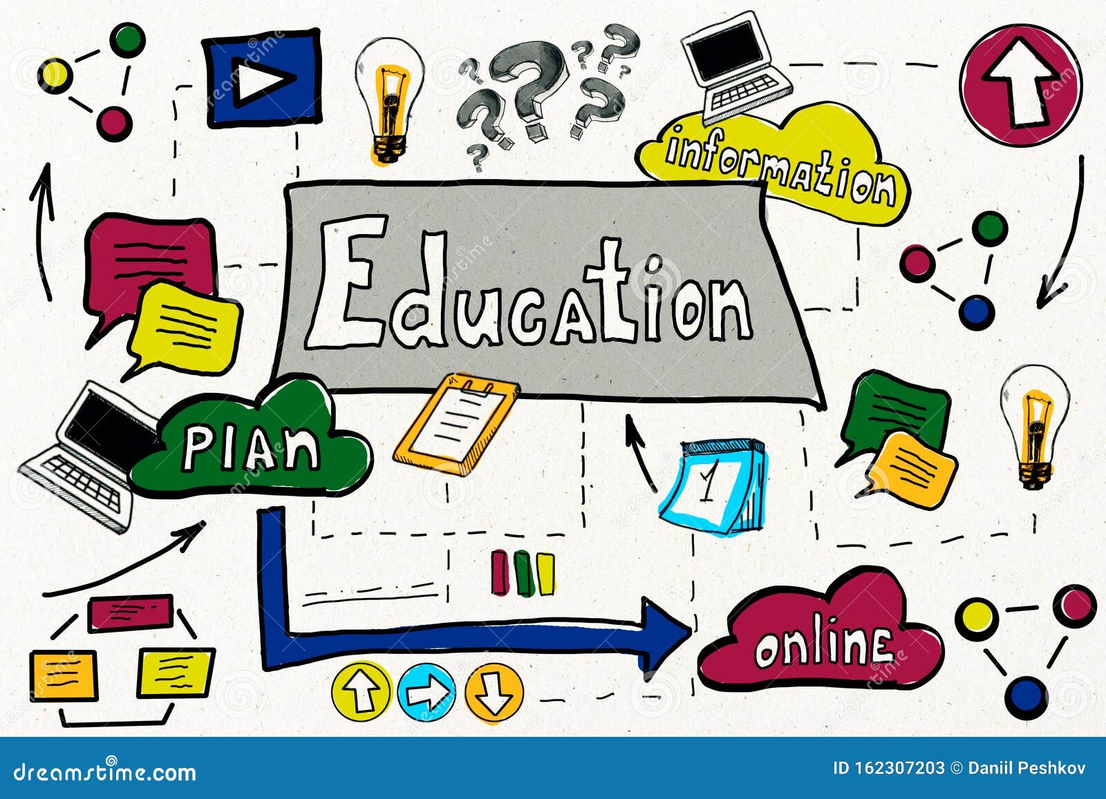 Colorful Education Background Stock Illustration - Illustration of ...