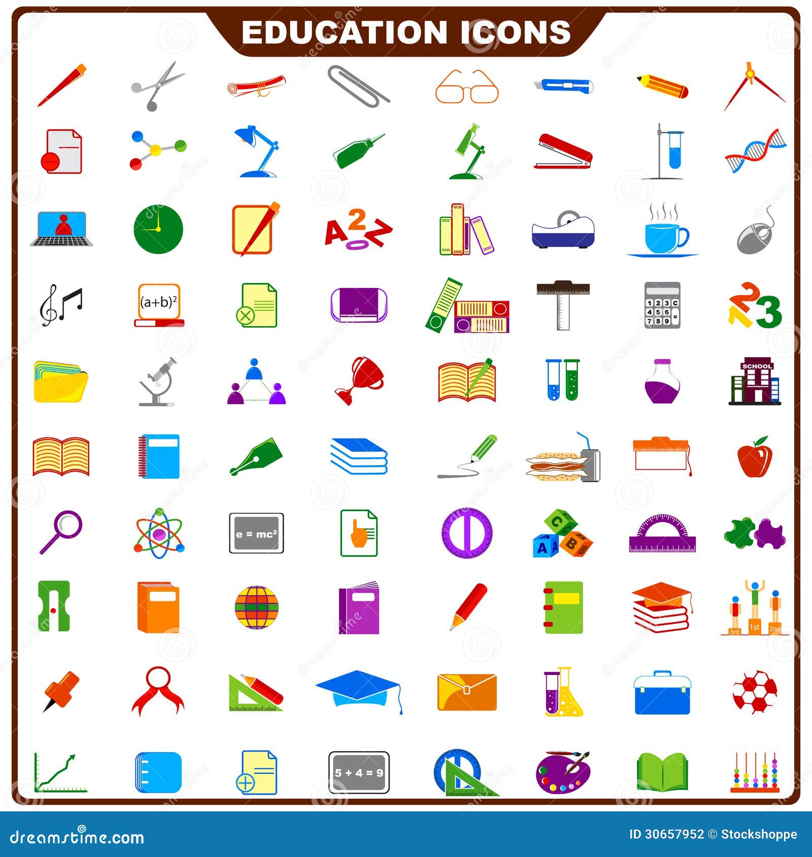 Colorful Education Icon stock vector. Illustration of bulb - 30657952