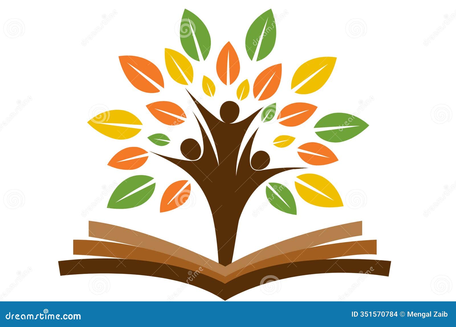 Colorful Educational Logo Hand Drawn Stock Illustration - Illustration ...