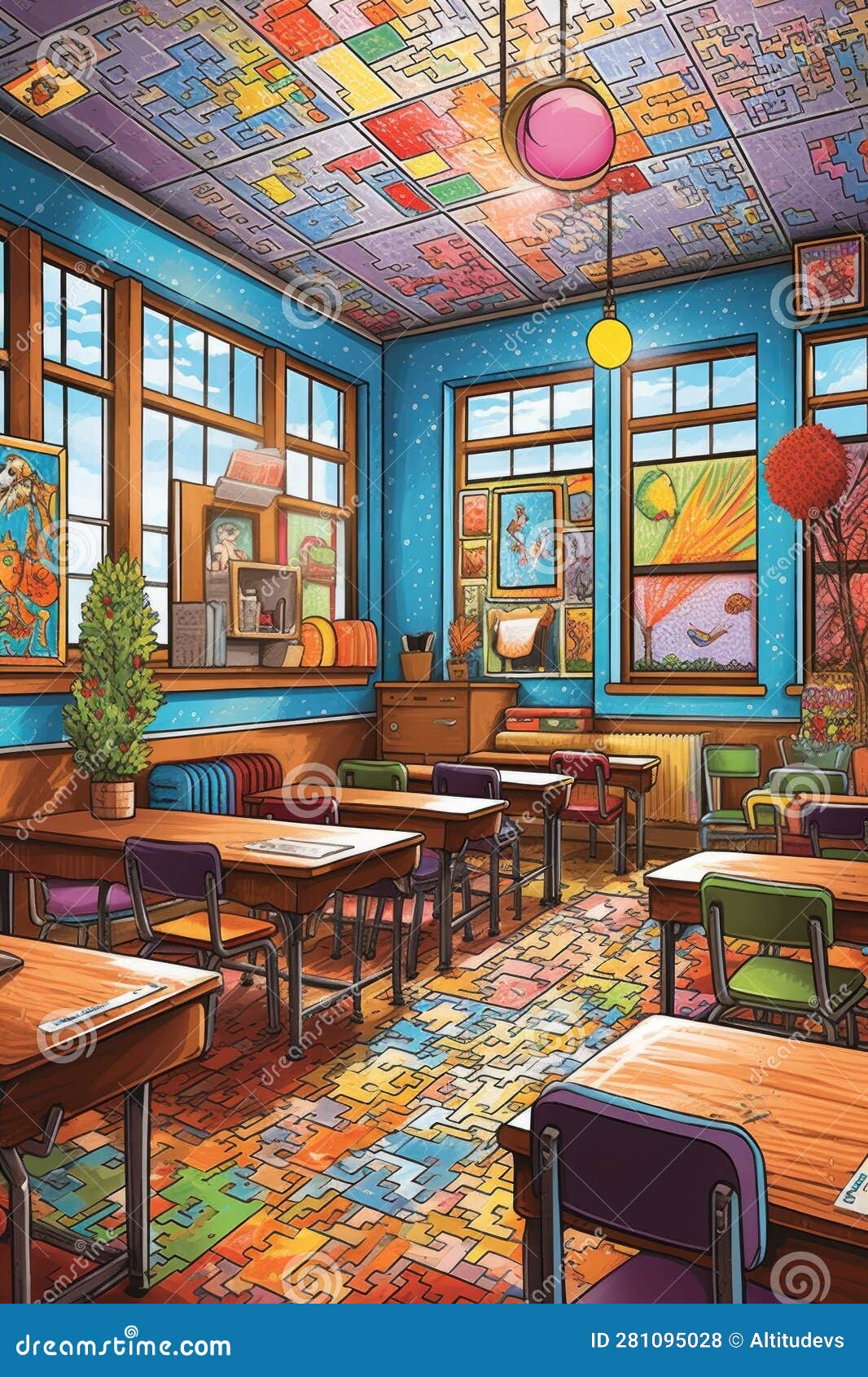 Classroom Walls Stock Illustrations – 597 Classroom Walls Stock ...