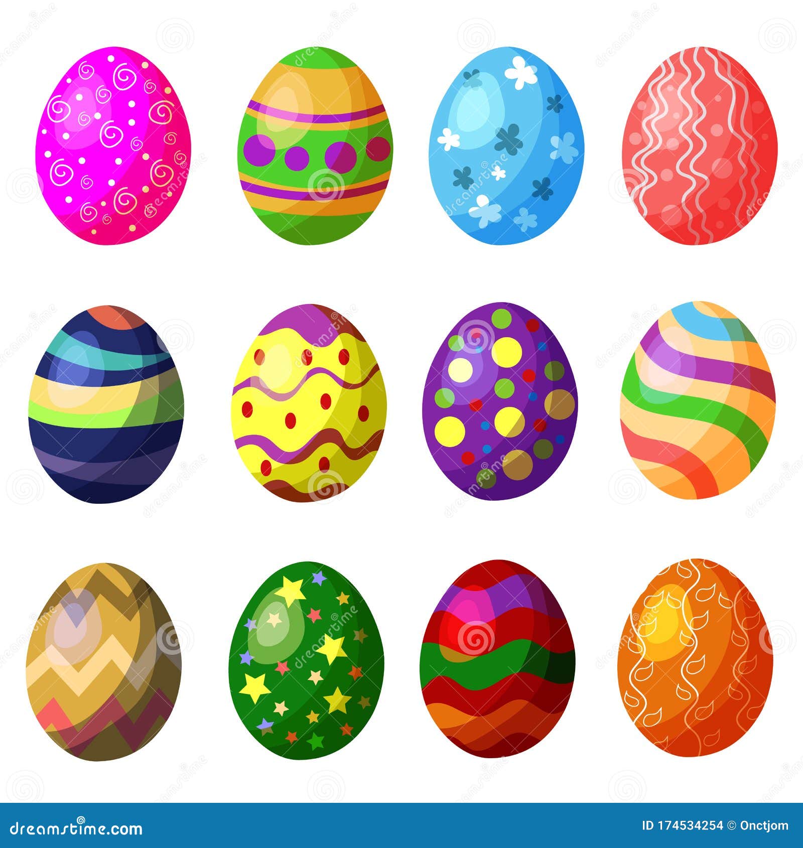 Colorful Egg Collection Set Stock Vector - Illustration of colorful ...