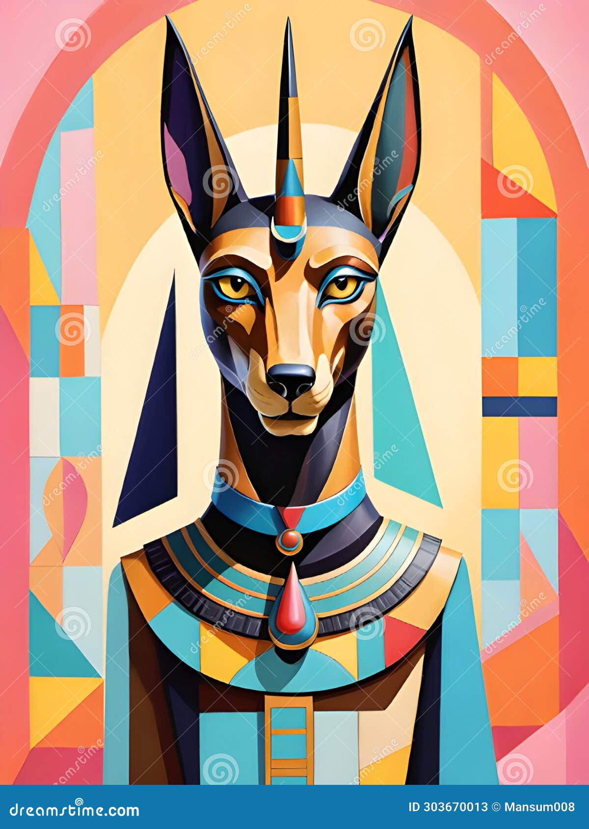 Colorful of Egyptian Sphinx Illustration Stock Illustration ...
