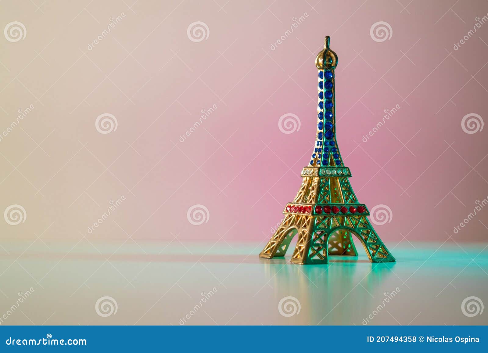 Colorful Eiffel tower stock photo. Image of architecture - 207494358