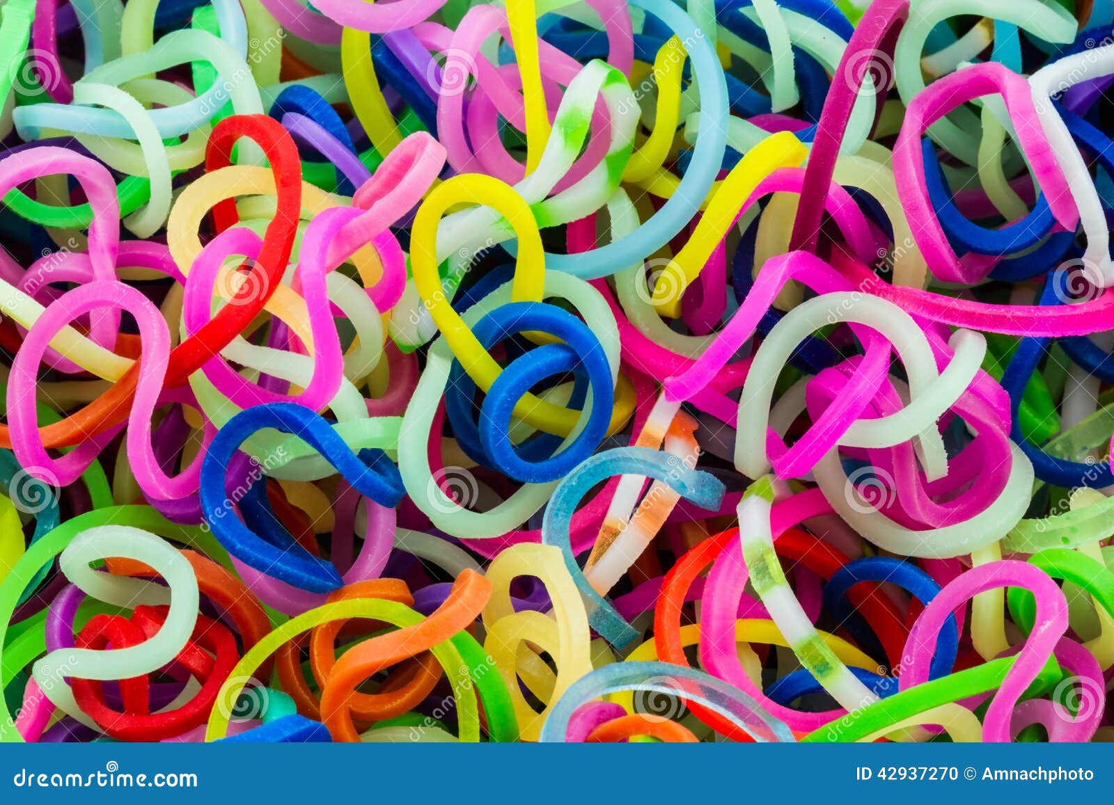 Elastic Loom Bands Color Full In Side Box Isolate On White Background ...