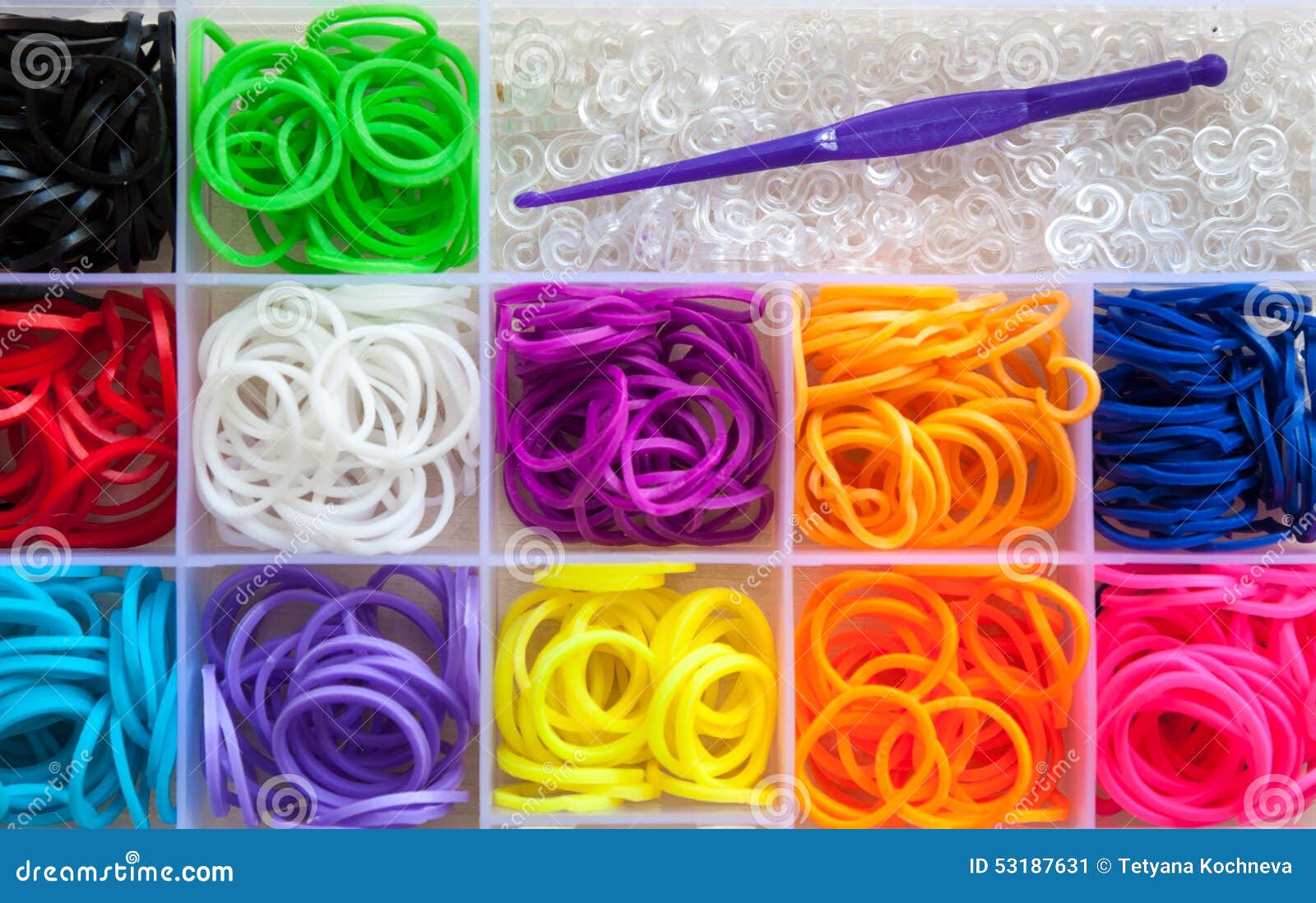 Colorful of Elastic Rainbow Loom Bands Stock Image - Image of colorful ...