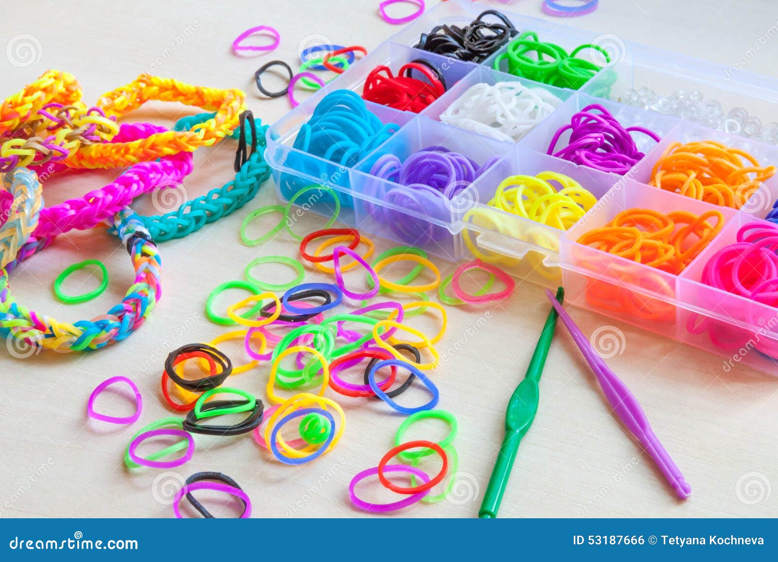 Colorful of Elastic Rainbow Loom Bands Stock Photo - Image of funny ...