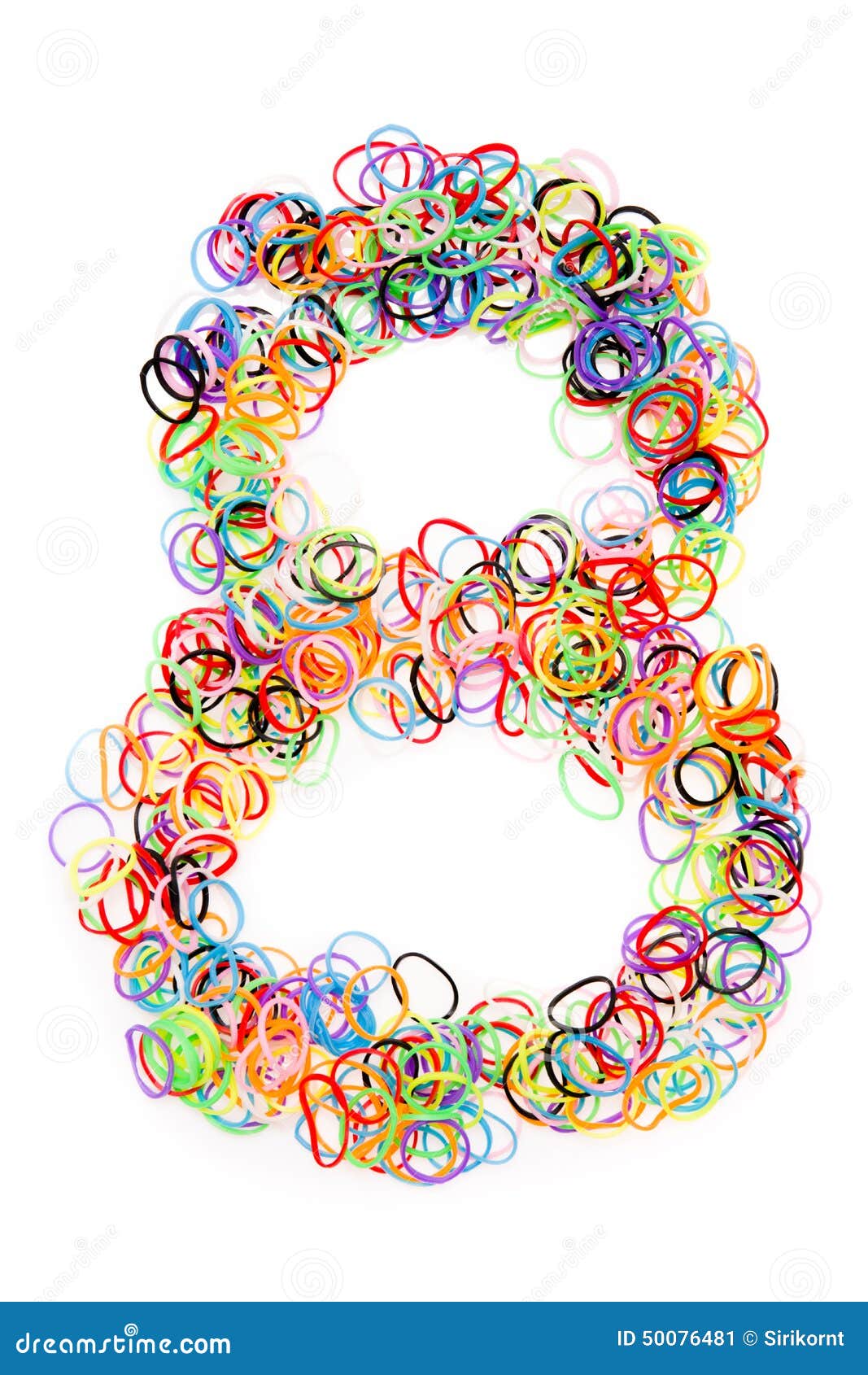 Colorful Elastic Rubber Bands Shape Number Eight Stock Image - Image of ...