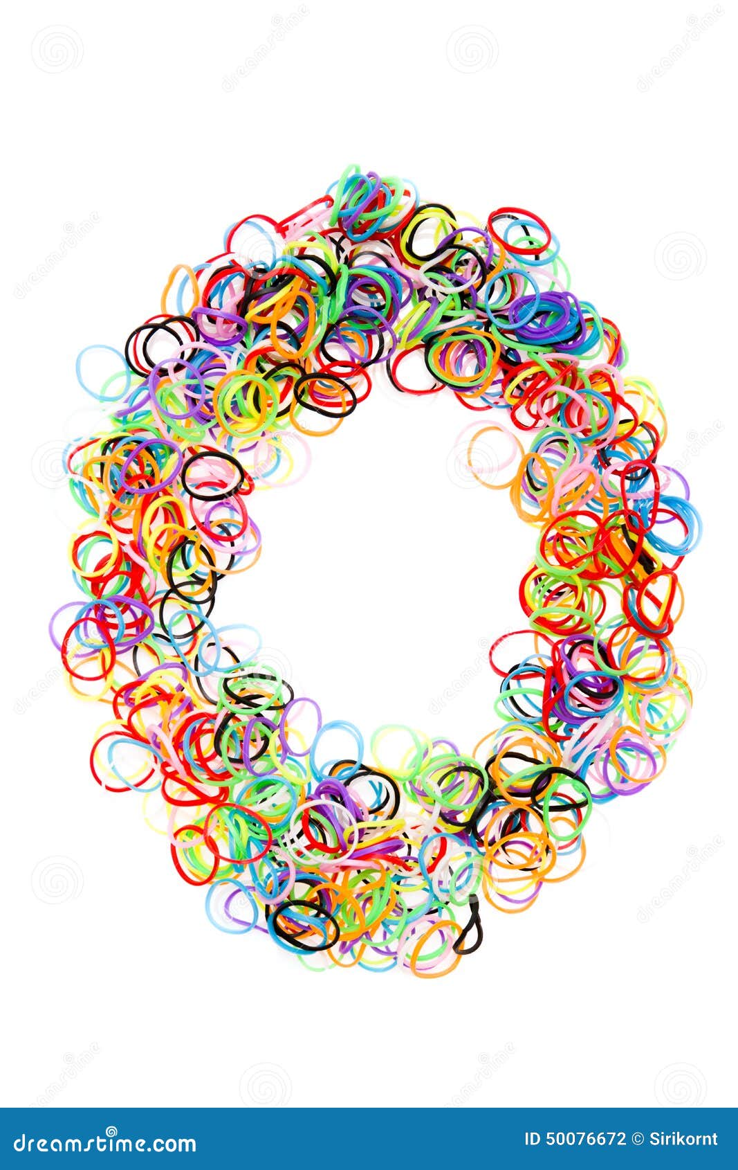 Colorful Elastic Rubber Bands Shape Number Zero Stock Photo - Image of ...