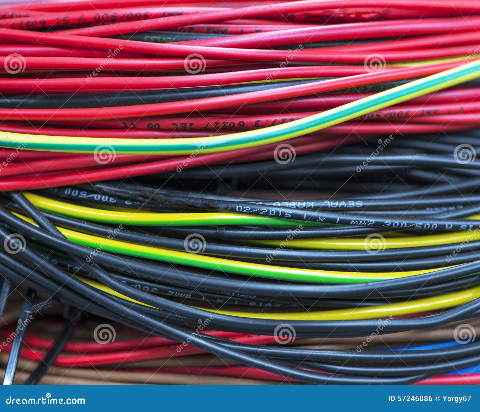 Colorful electric cables stock photo. Image of plastic - 57246086